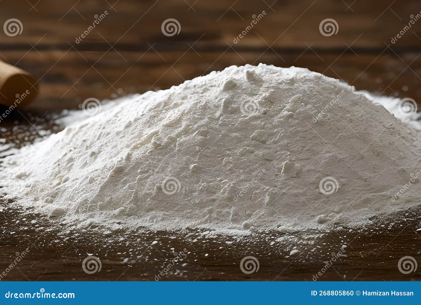 Pile of flour on a table stock illustration. Illustration of wheat ...