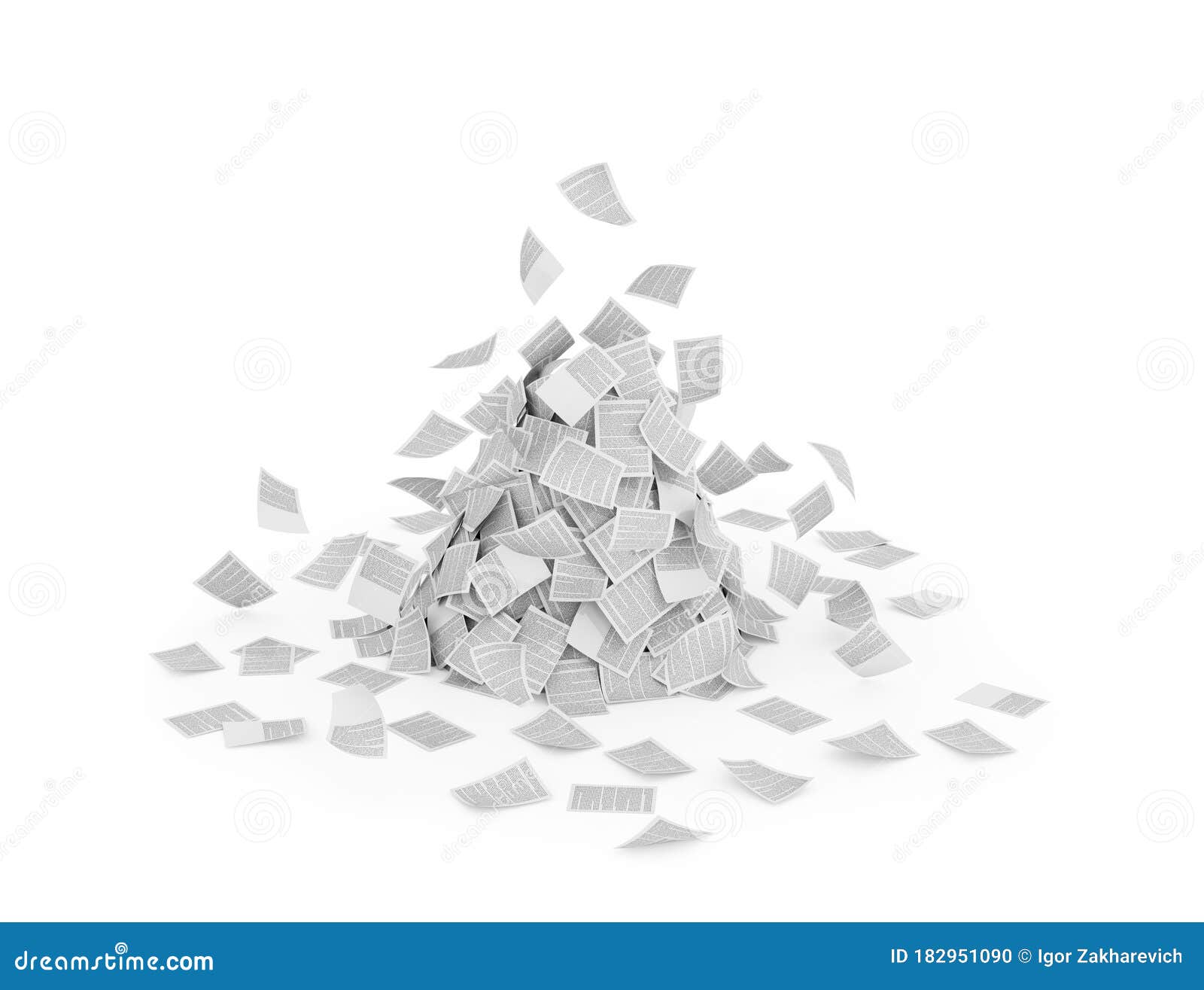 Flying Papers Group. Chaotic Falling And Flying Empty White Paper ...