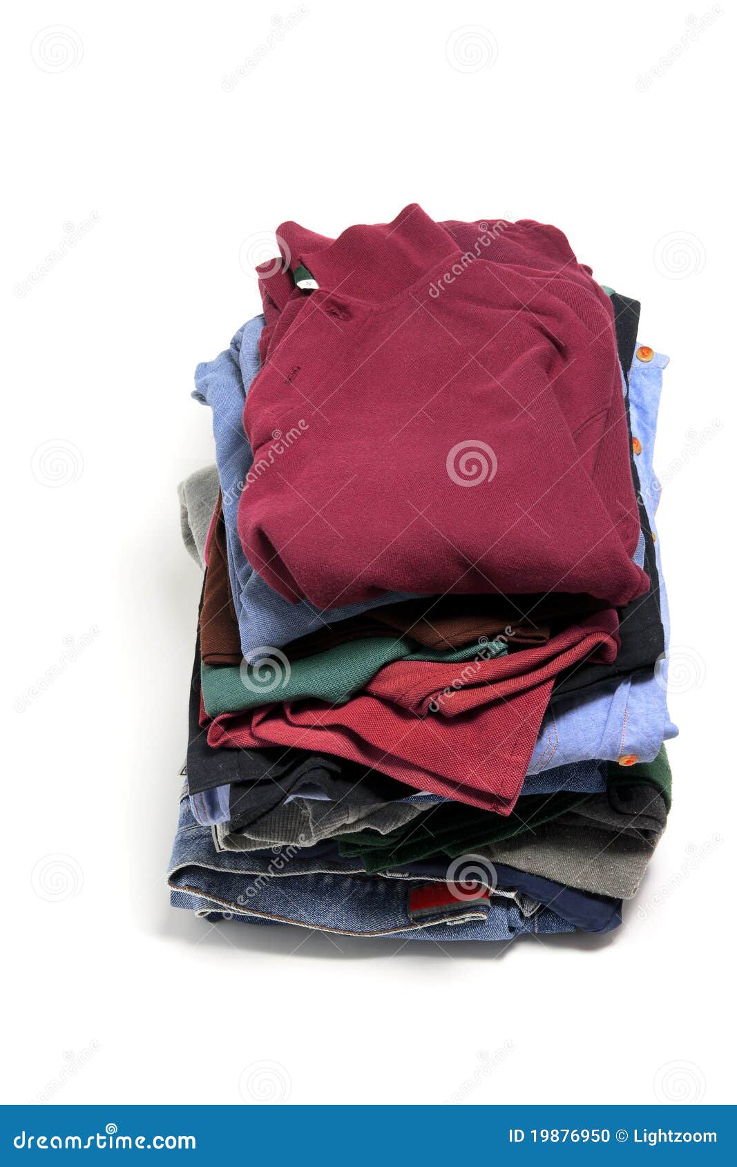 Pile of Folded Clothes stock photo. Image of stack, housework - 19876950