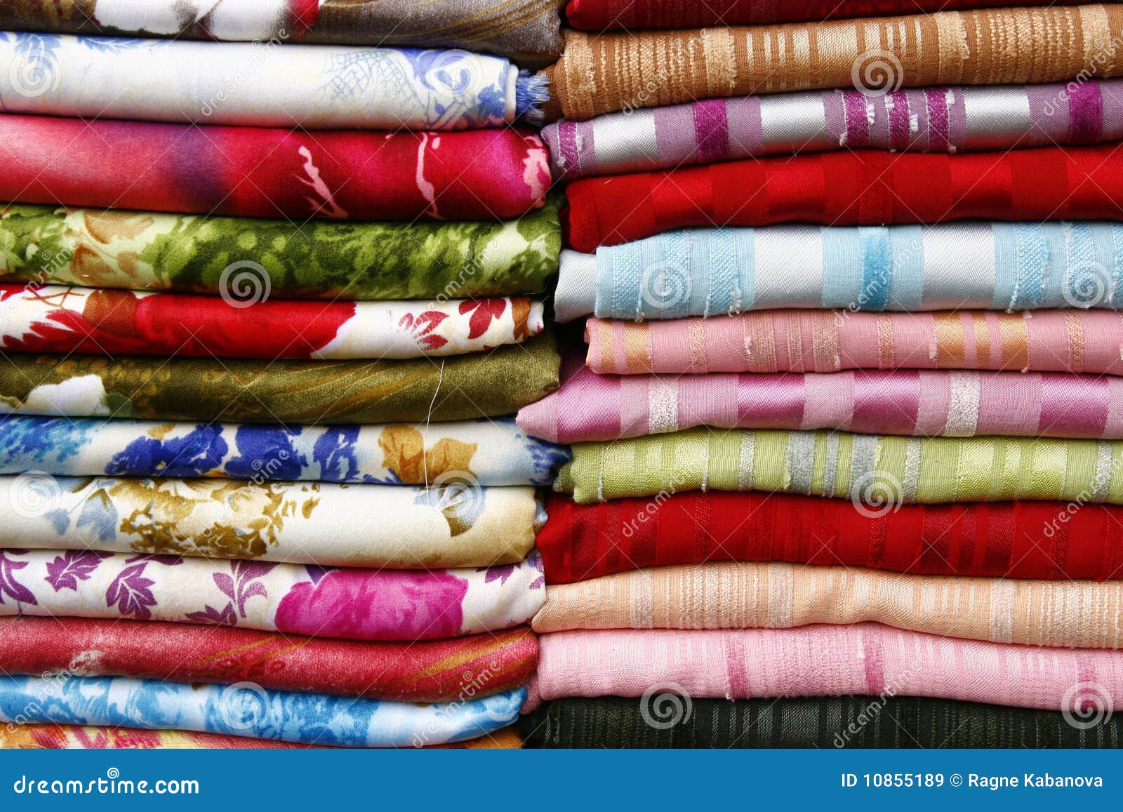 Pile of Folded Fabrics and Shawls Stock Image - Image of garment ...