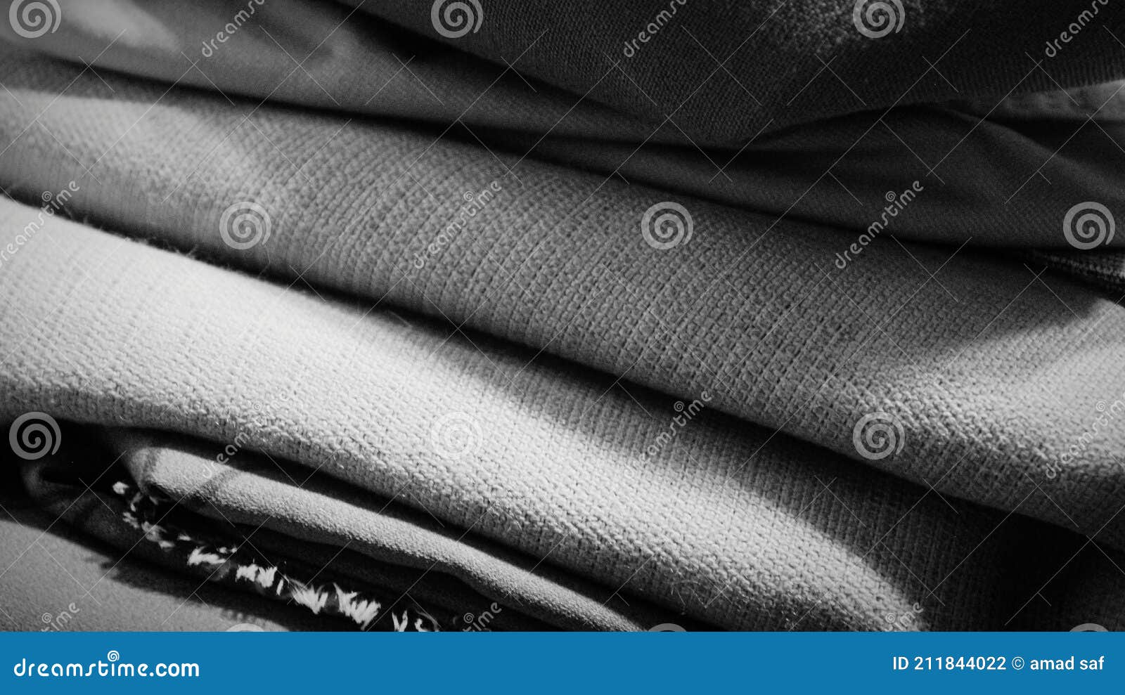 Pile of Folded Fabrics. Textile Industry Stock Photo - Image of ...
