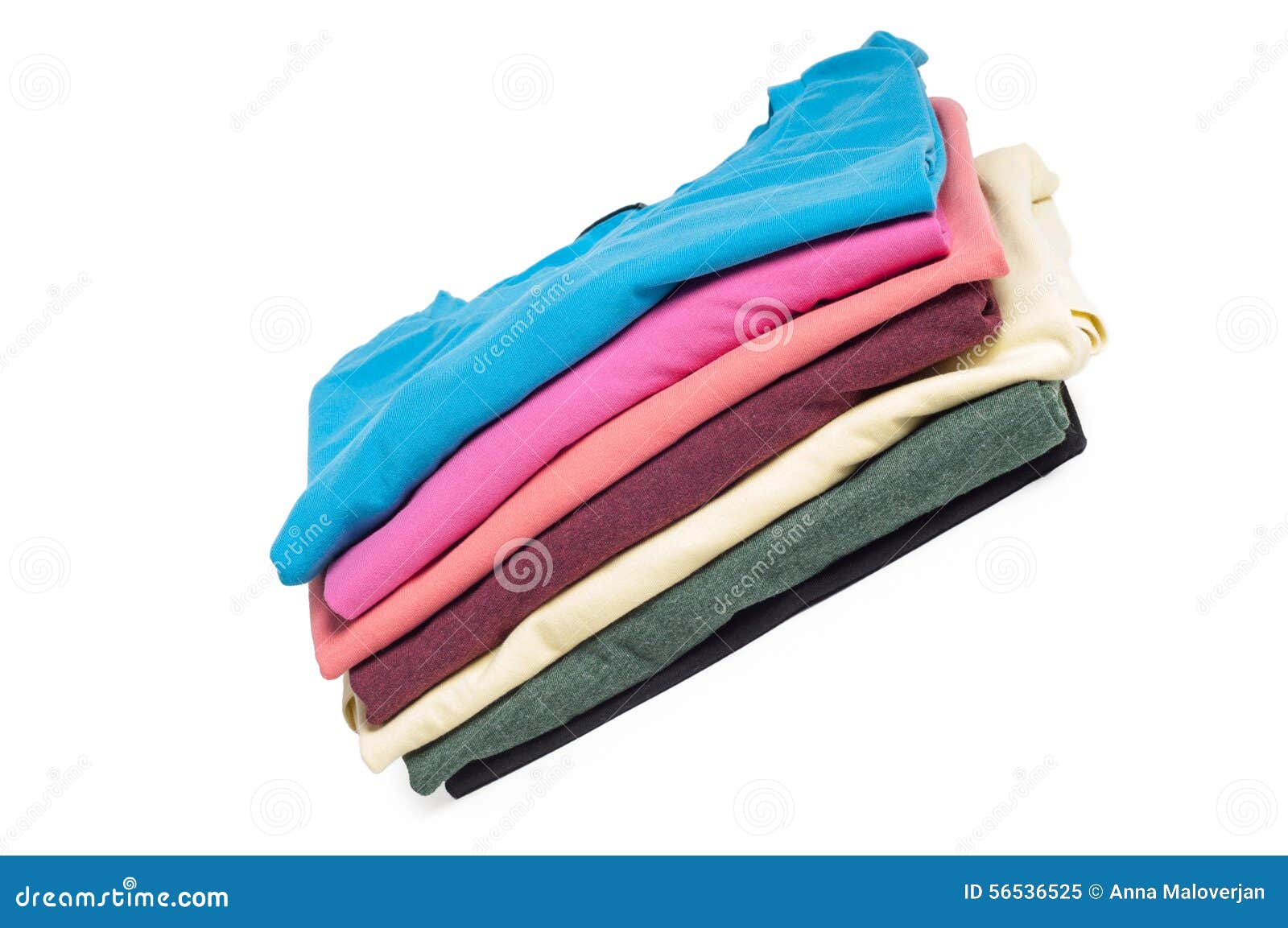 A pile of folded T shirts stock image. Image of washed - 56536525
