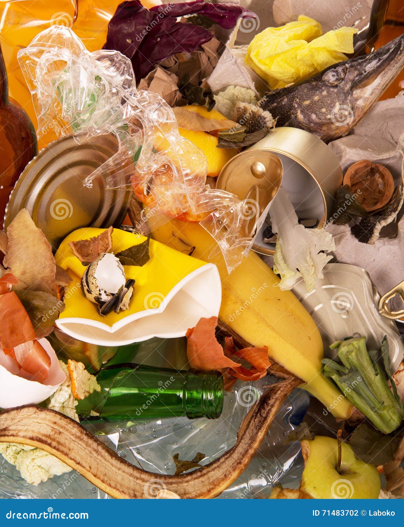 Pile of Food and Household Waste Closeup. Texture Stock Photo - Image ...