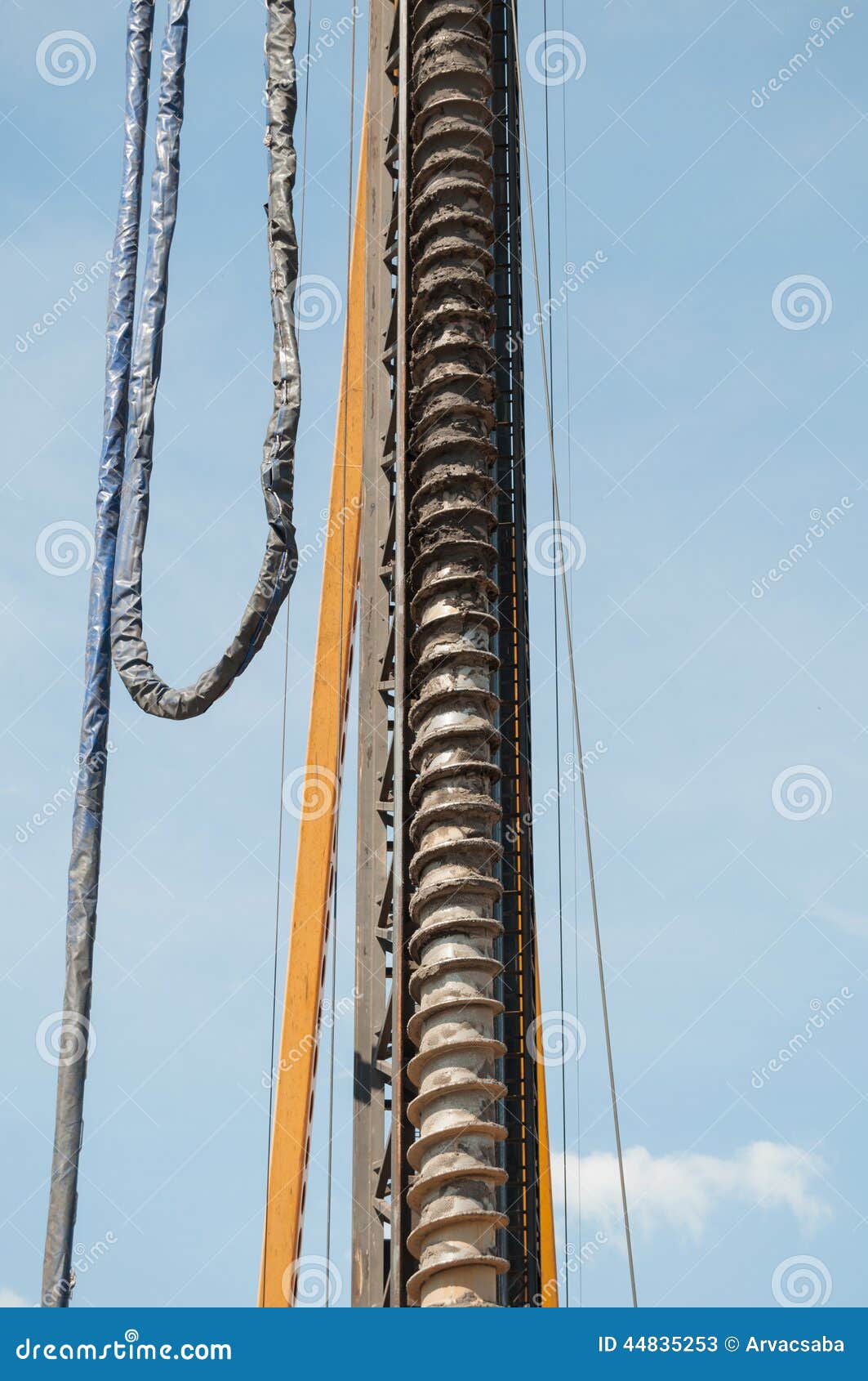 Pile Foundation Of Building At Construction Site. Steel Rebar Of ...