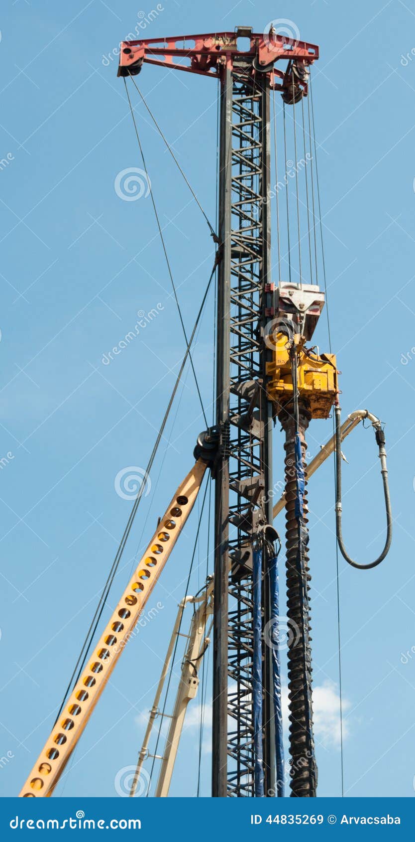 Pile Foundation Of Building At Construction Site. Steel Rebar Of ...