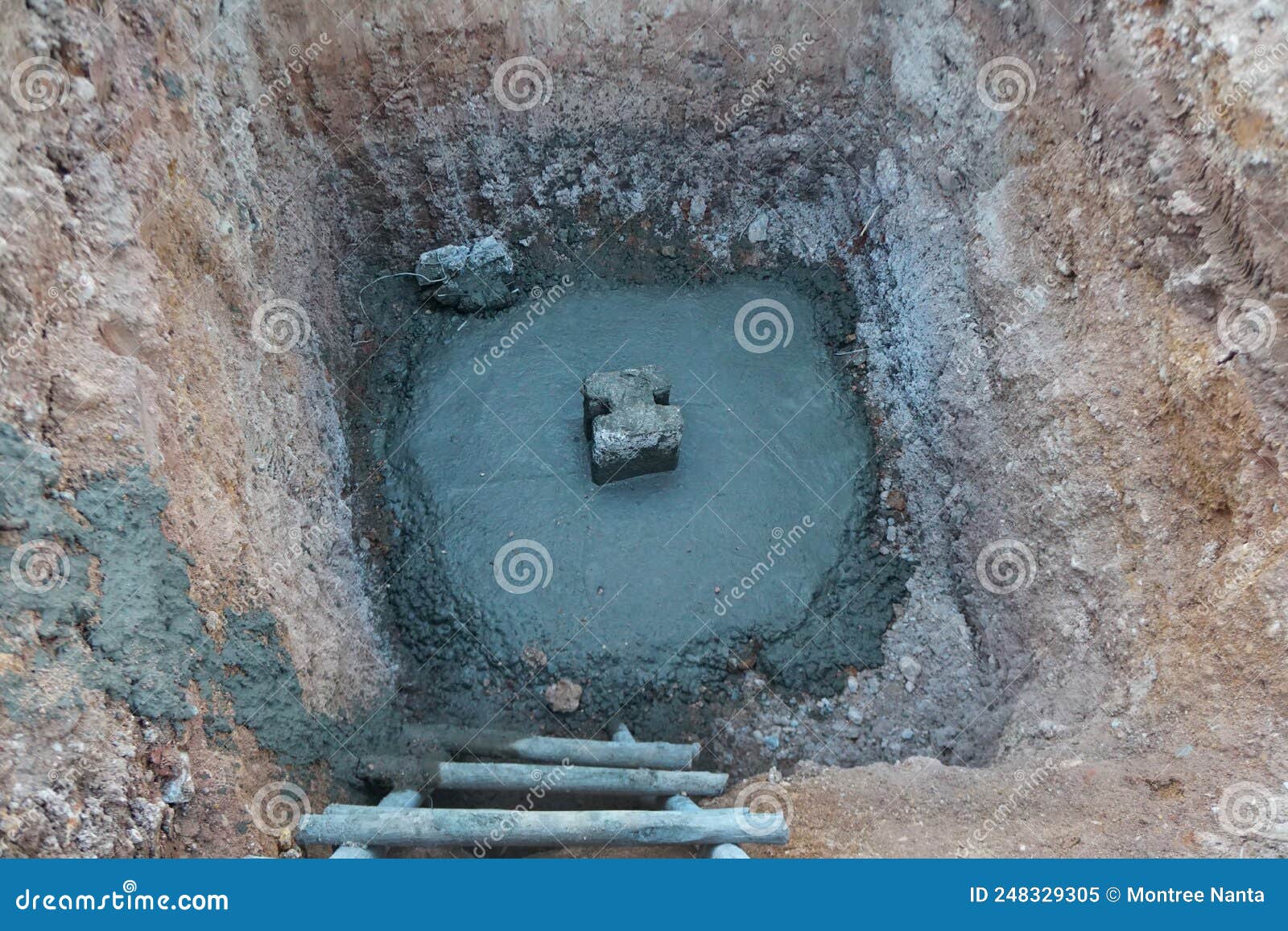 Lean or Coarse Concrete is Poured Over-leveled Ground for Pile ...