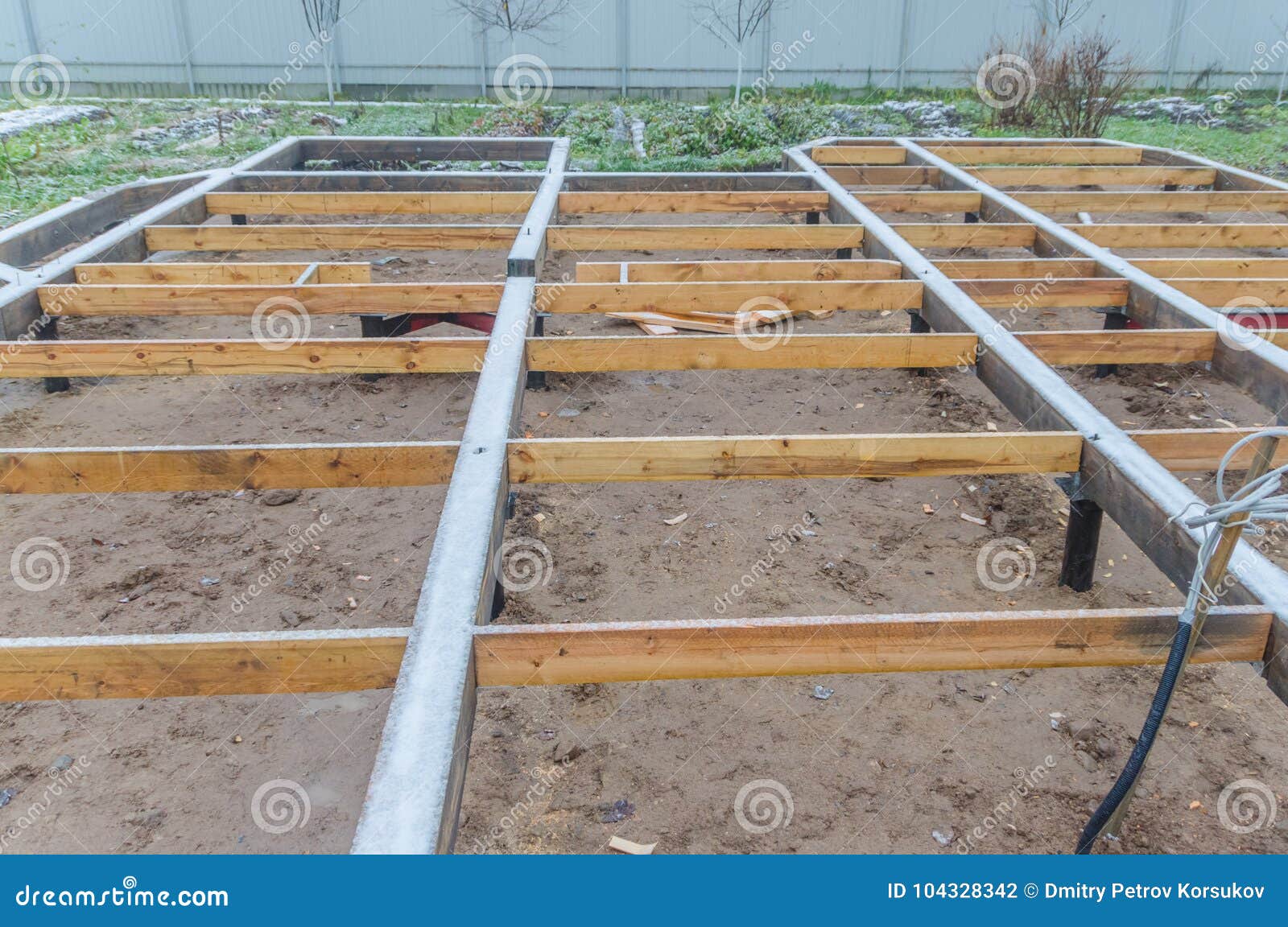 On Pile Foundations the Beginning of the Floor of the House Stock Photo ...