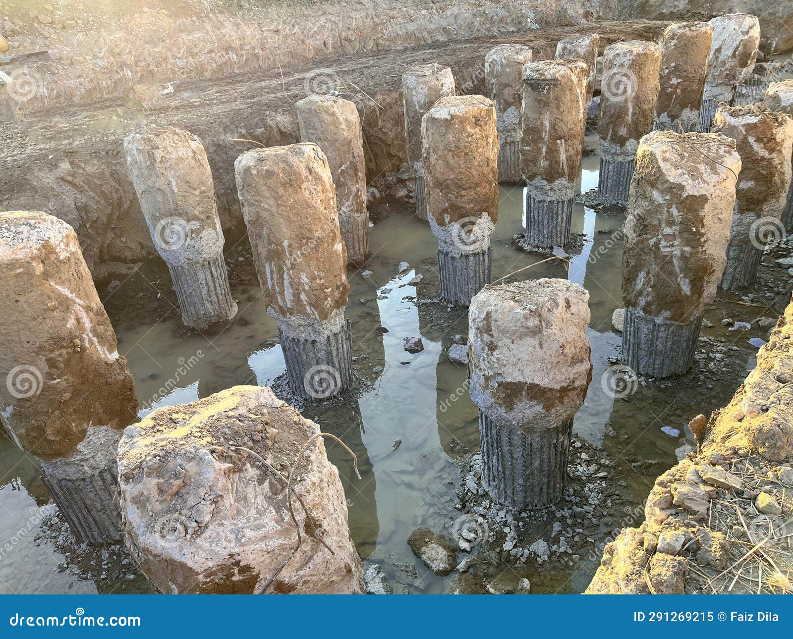 Pile Foundations. Construction of Pile Foundations, Stock Image - Image ...