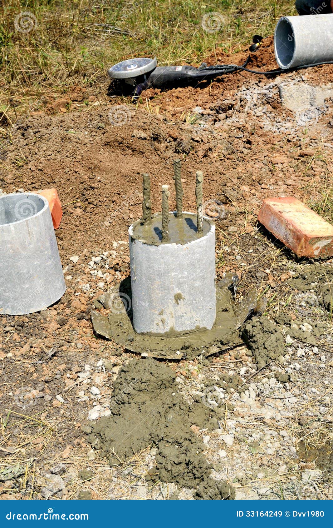 Pile foundations stock image. Image of concrete, detail - 33164249