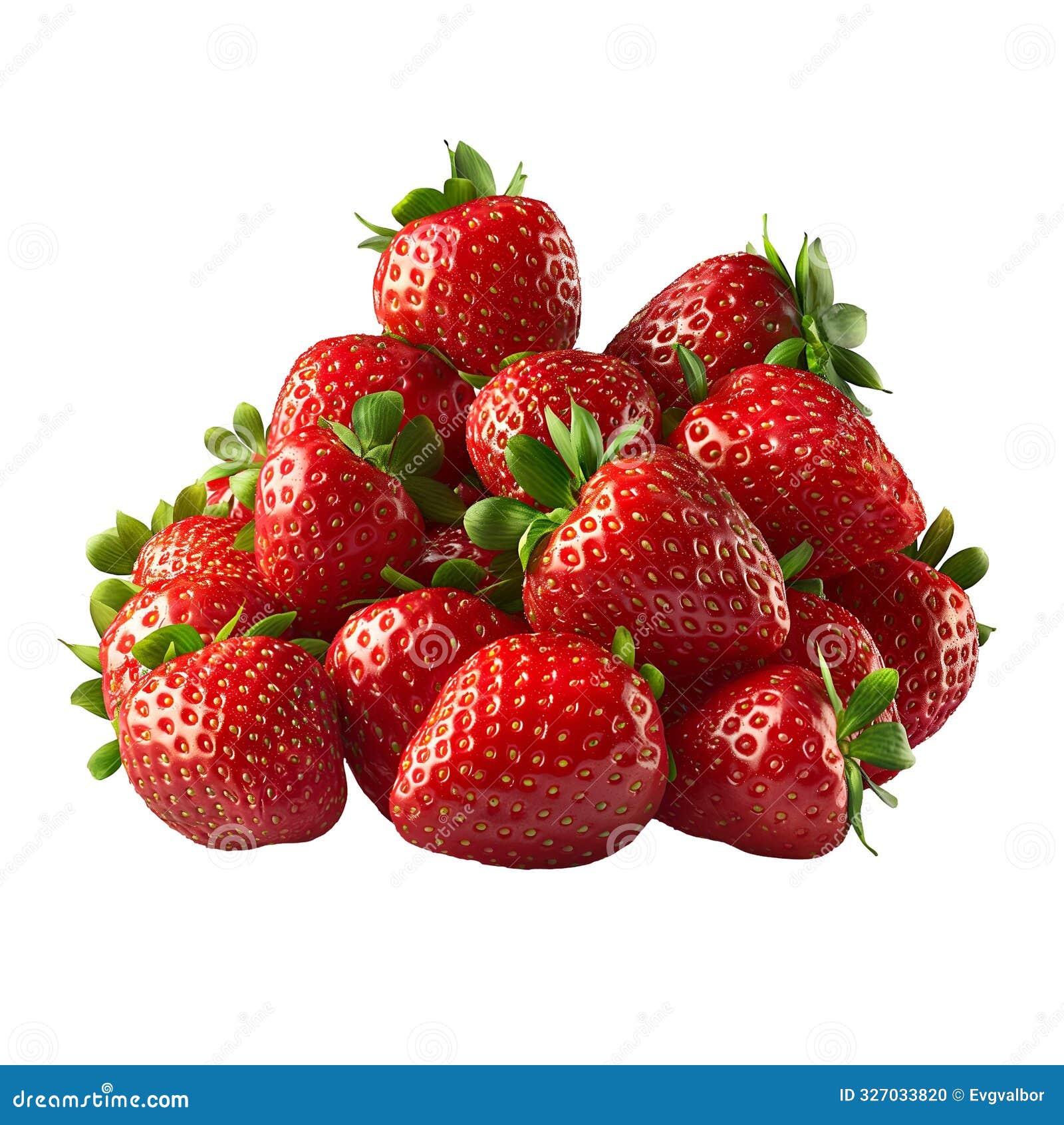 A Pile of Fragrant and Fresh Strawberries on a White Empty Transparent ...