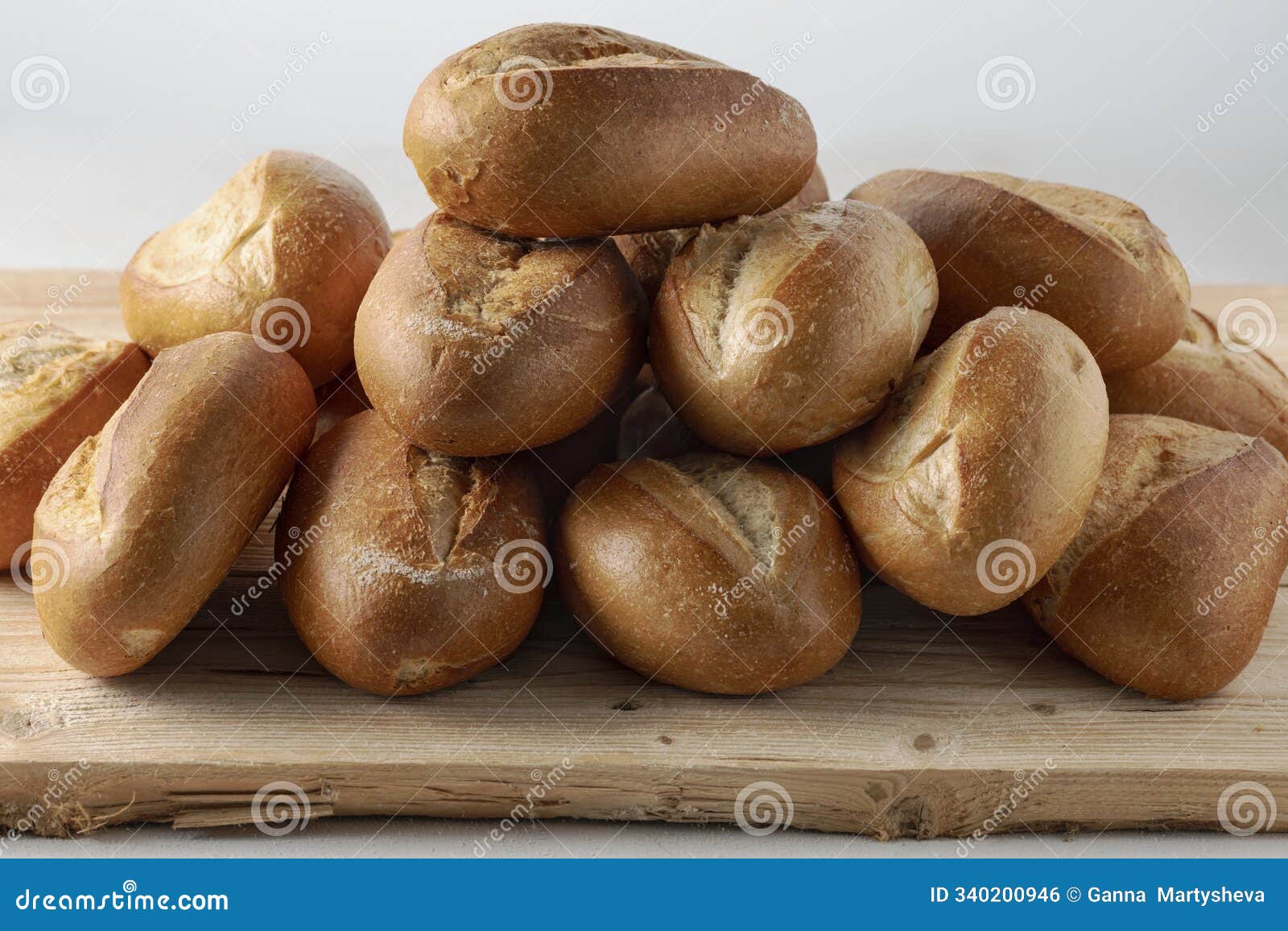 Pile of Fresh Buns on Display at Bakery, Stock Illustration ...