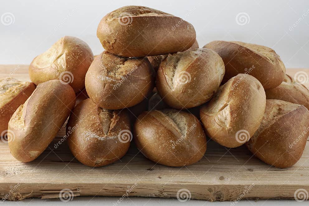 Pile of Fresh Buns on Display at Bakery, Stock Illustration ...