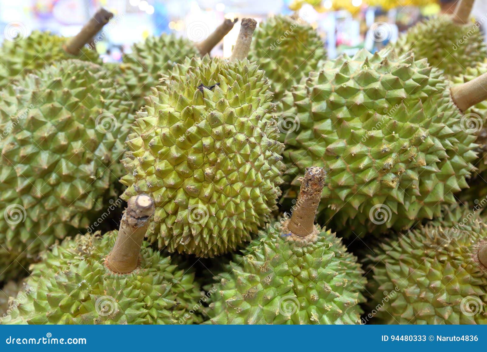 Pile of Fresh Durains on Sale in the Market Stock Image - Image of ...