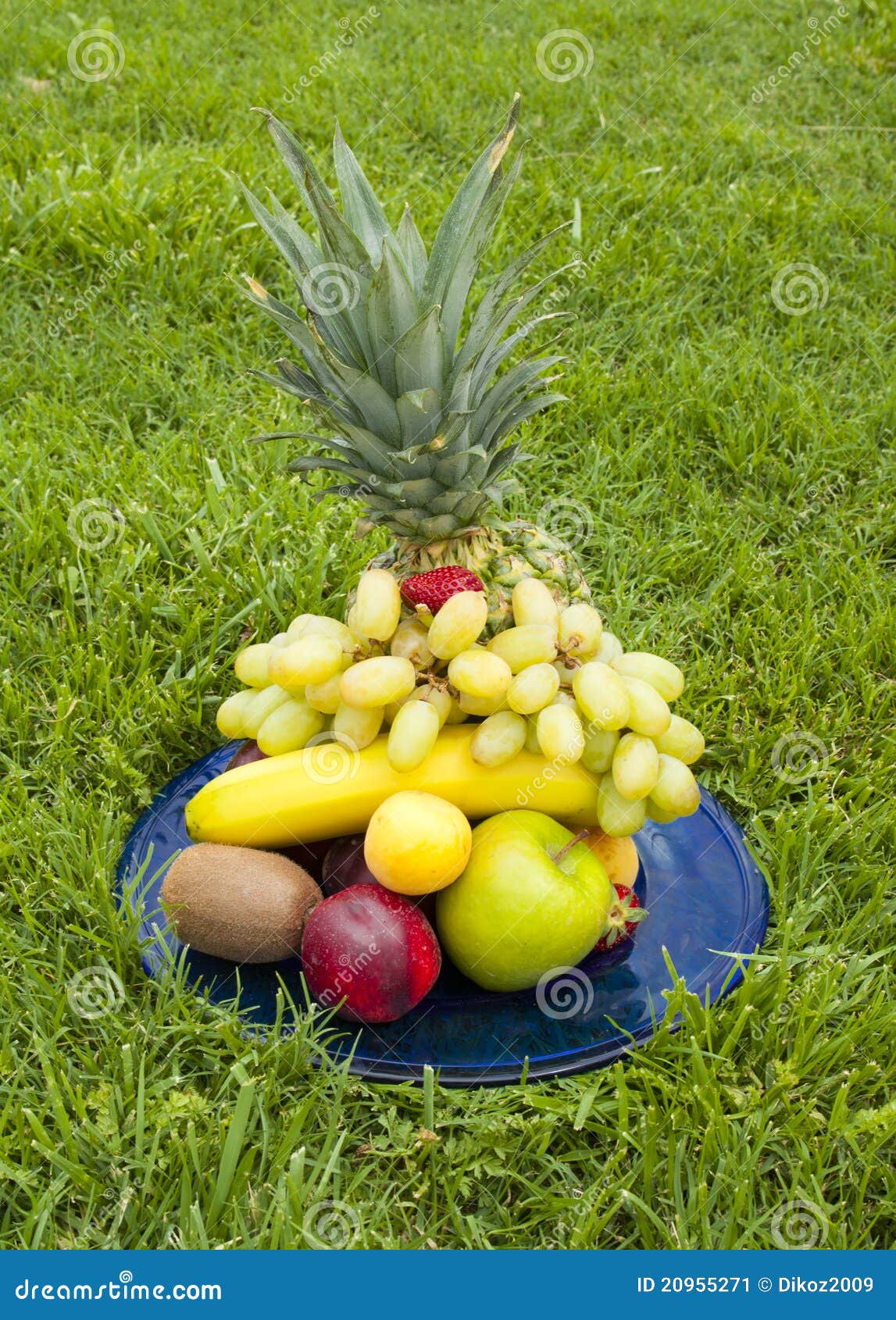 Pile of Fresh Exotic Fruits in Grass Stock Image - Image of diet ...