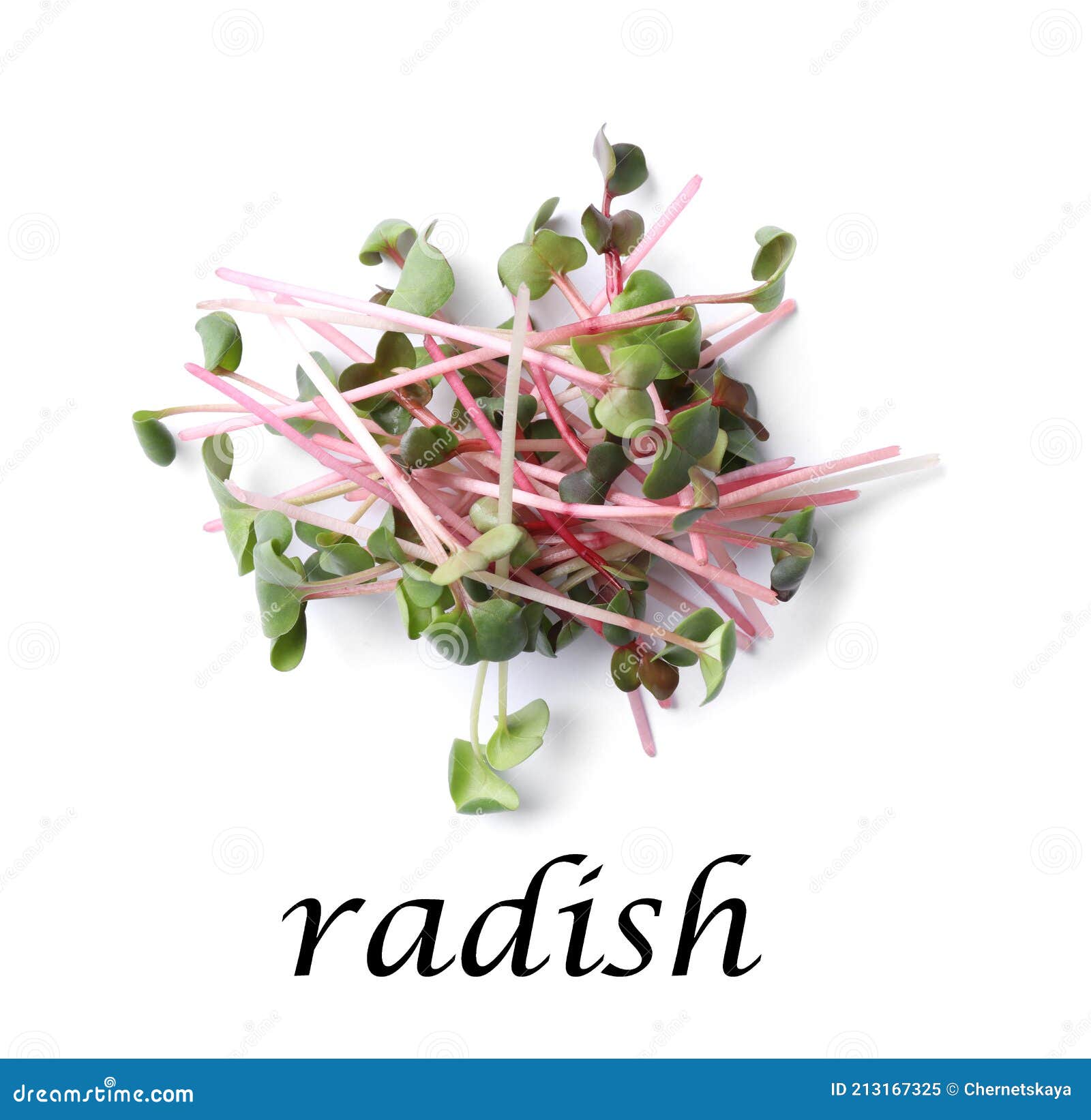 Pile of Fresh Microgreen Isolated on White, Top View Stock Image ...