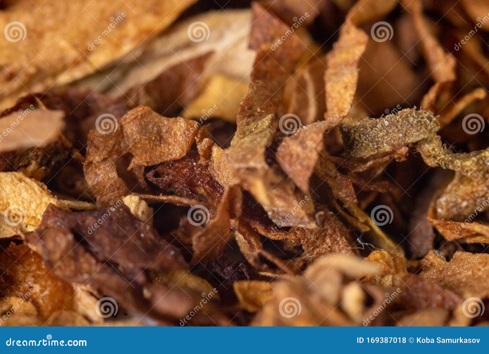 A Pile of Freshly Cut Tobacco Texture in the Background. Closeup Stock ...
