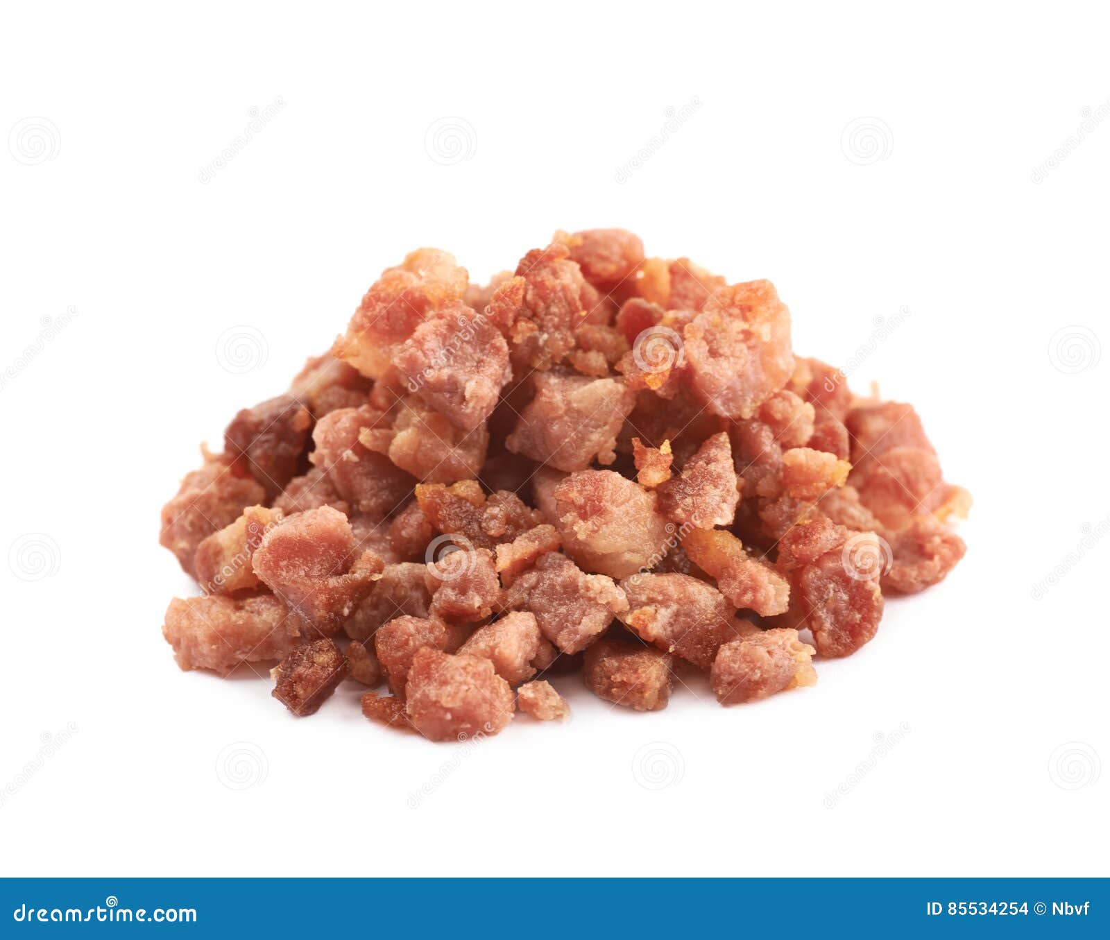 Pile of Fried Bacon Bits Isolated Stock Photo - Image of chopped ...