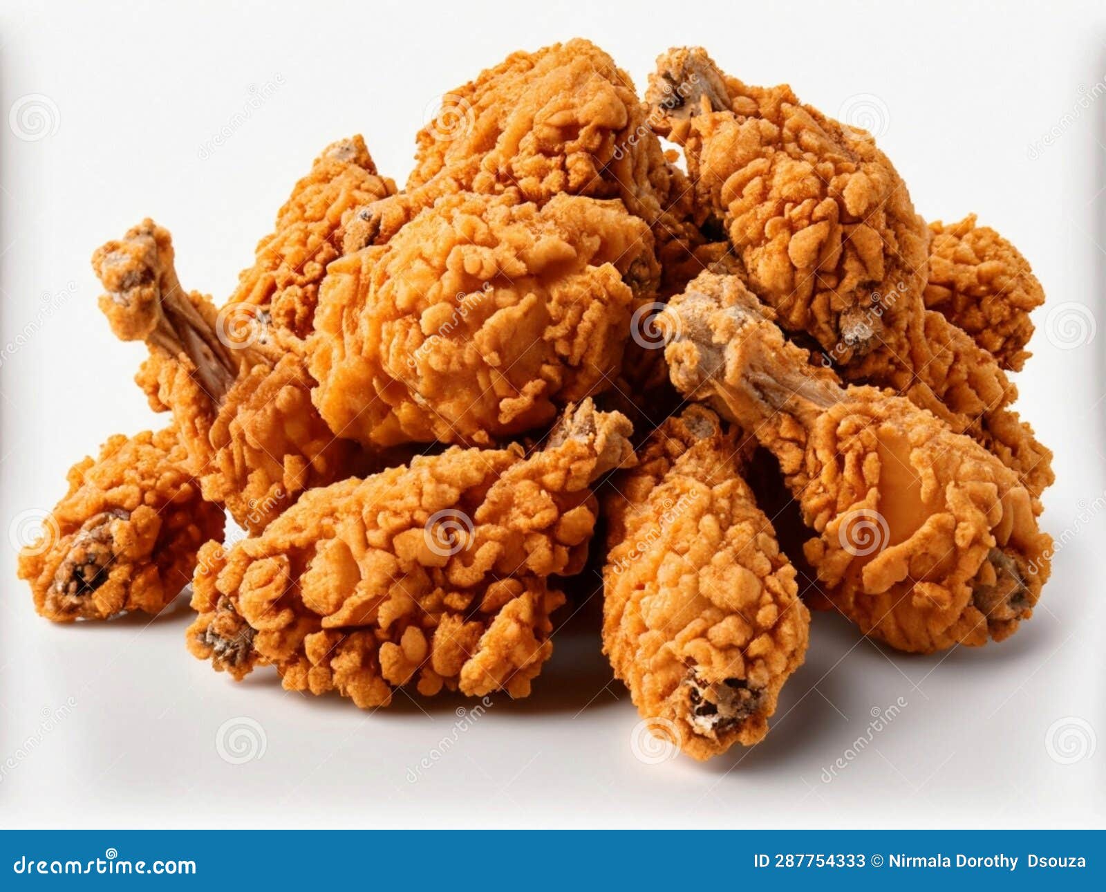 Pile of Fried Chicken Isolated Stock Illustration - Illustration of ...