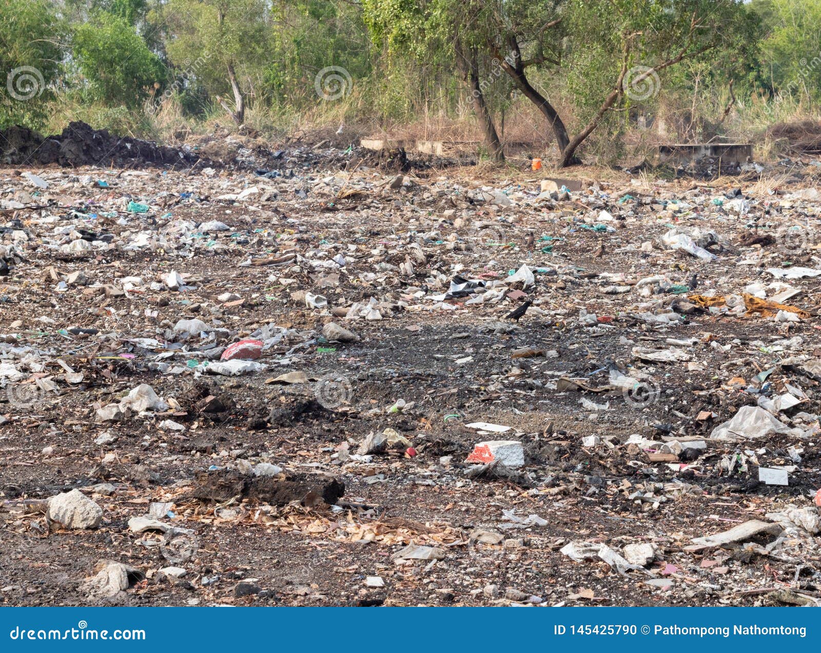 Garbage, Construction Debris And Concrete Blocks On The Landfill Stock ...