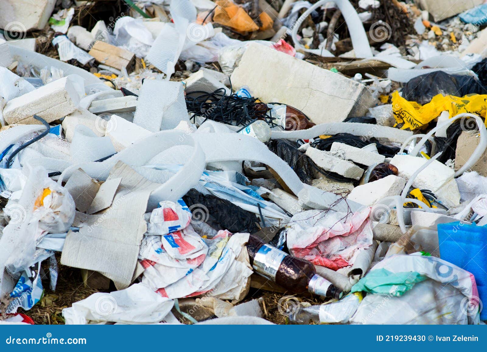 Pile of Garbage Dump in the Forest, Nature Environment Problems. Global ...