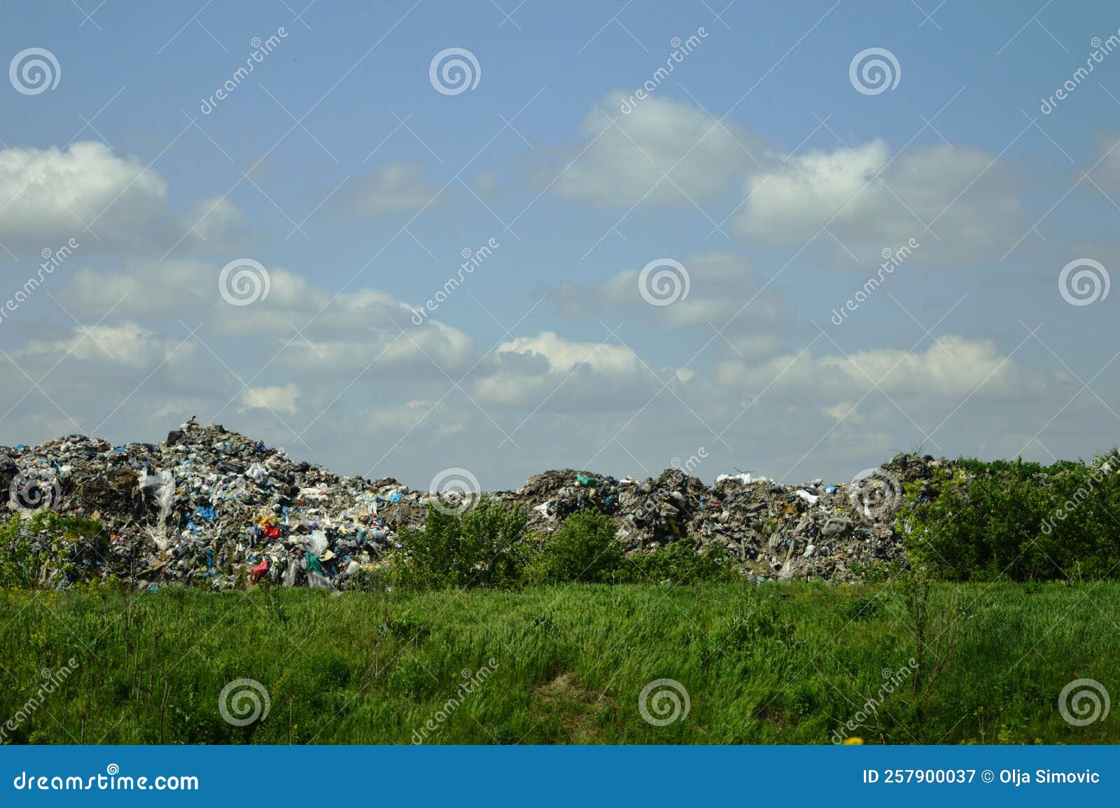 Pile of Garbage on the Hill Stock Image - Image of garbage, plant ...