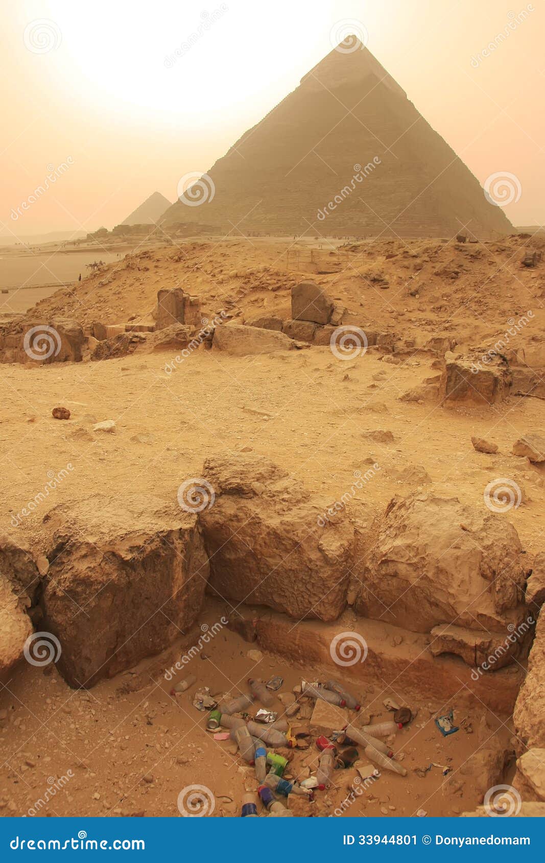 Pile of Garbage Near Pyramid of Khafre, Cairo Stock Image - Image of ...
