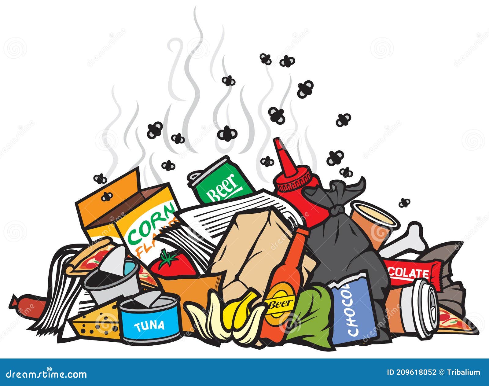 Pile of Garbage Vector Illustration Stock Illustration - Illustration ...