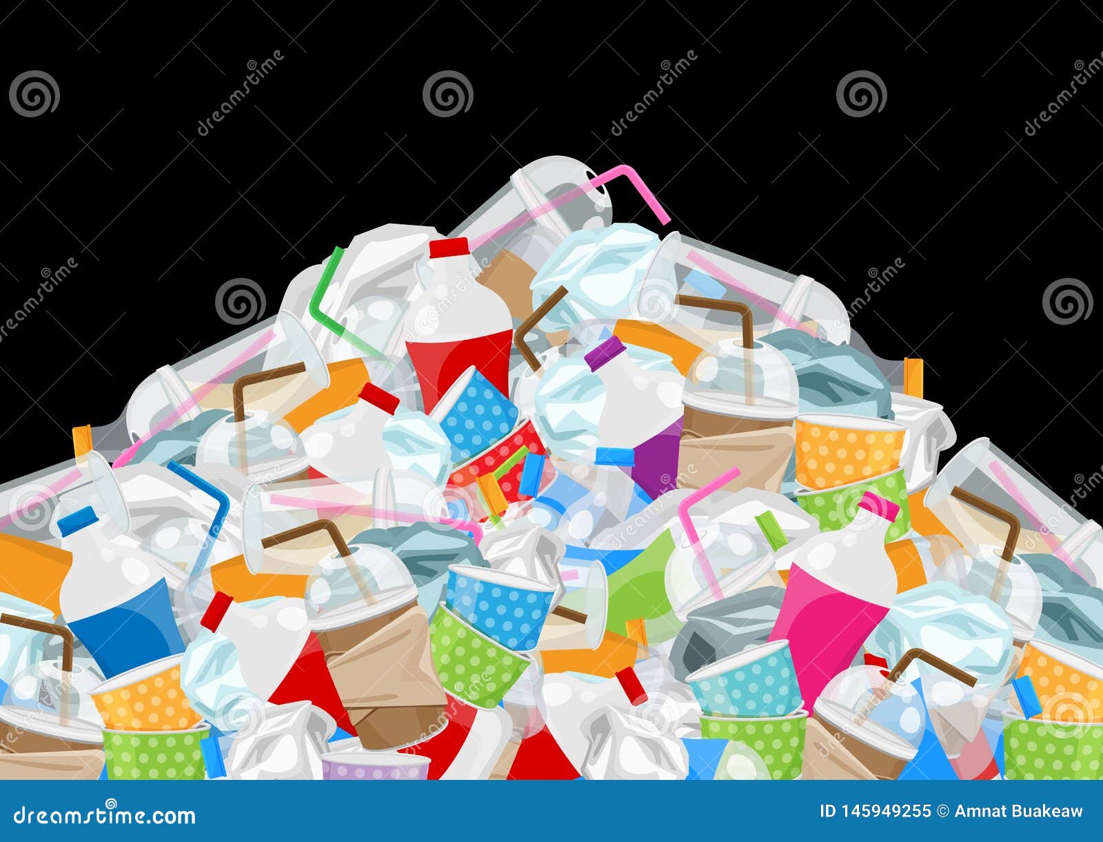 Pile Garbage Waste Plastic Many At Brick Wall, Stack Garbage Plastic ...