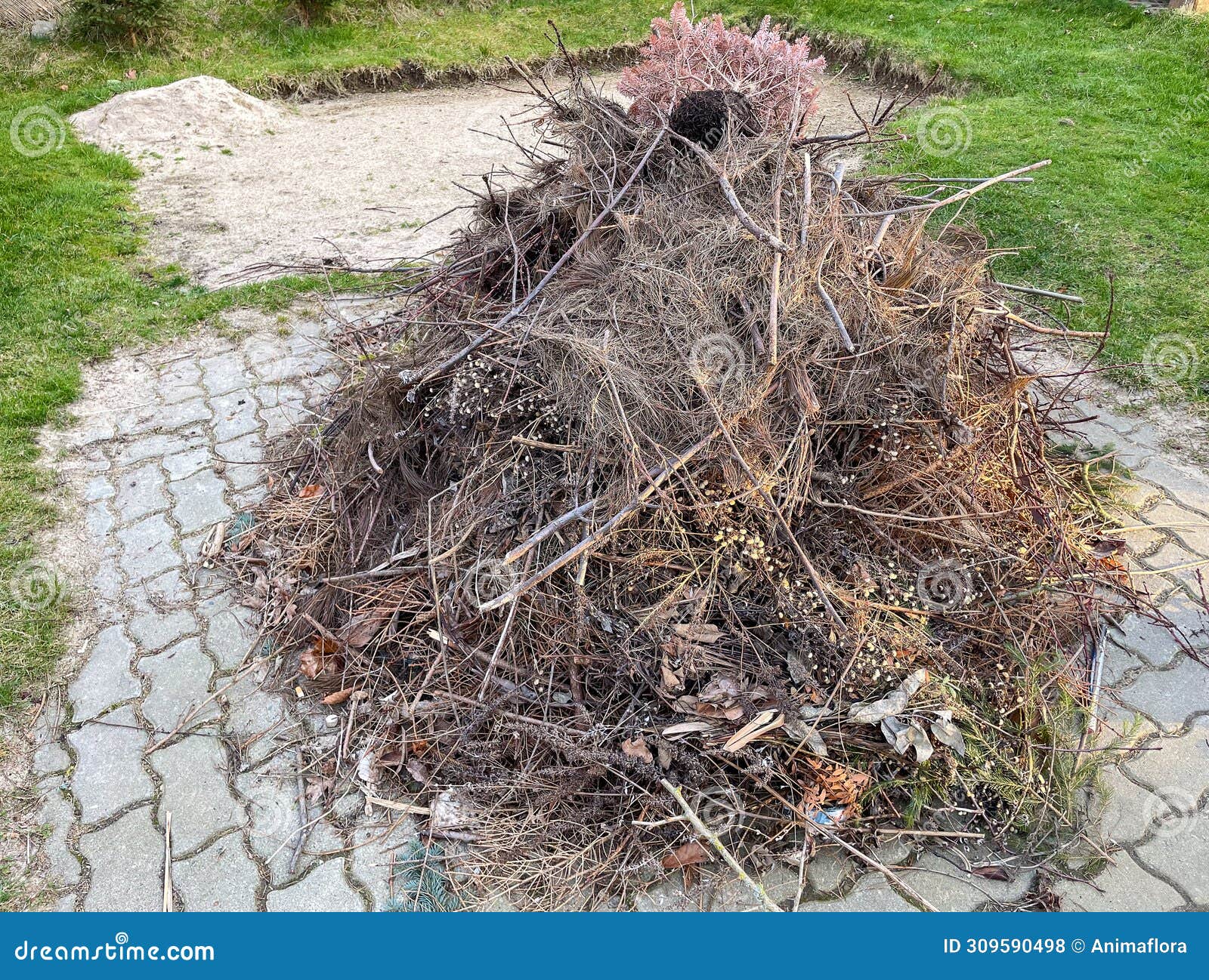 Pile of Garden Waste To Burn in the Garden Stock Photo - Image of ...