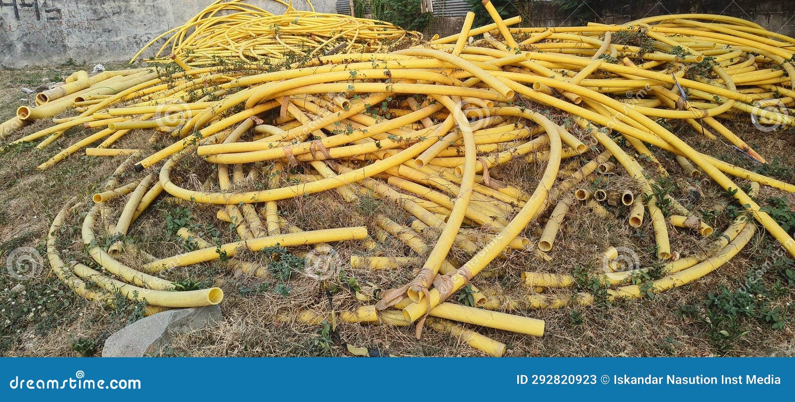 Pile of Gas Cables in the Yard Stock Image - Image of berantakan ...