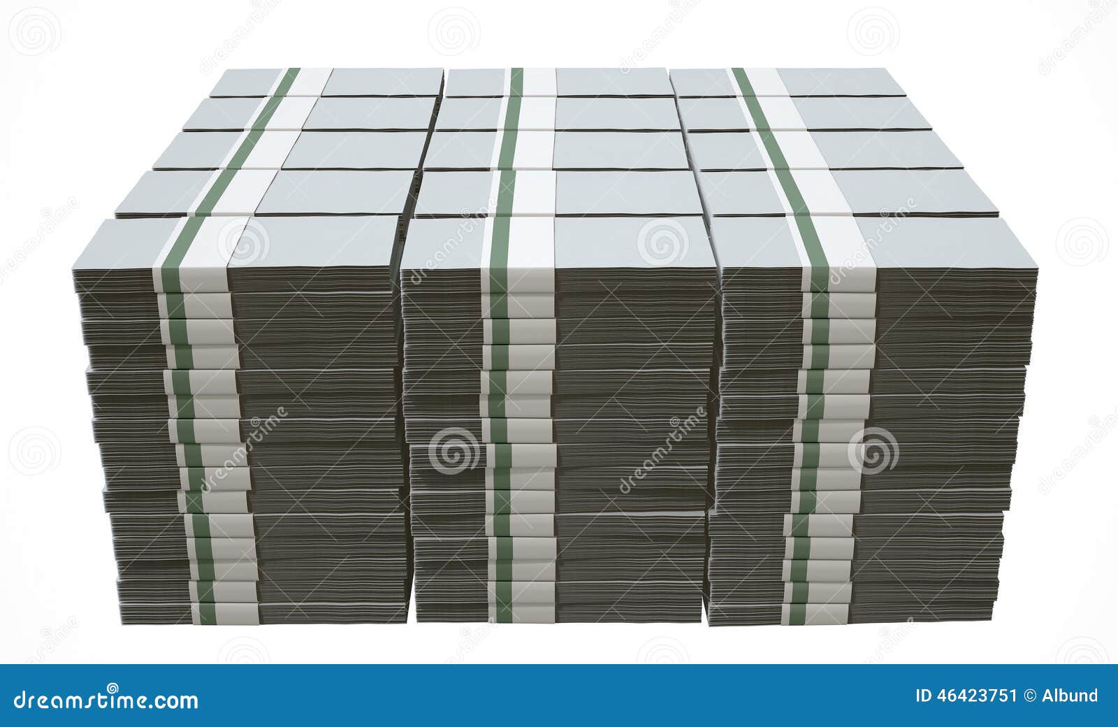 Pile Generic Blank Bank Notes Stock Illustration - Illustration of five ...