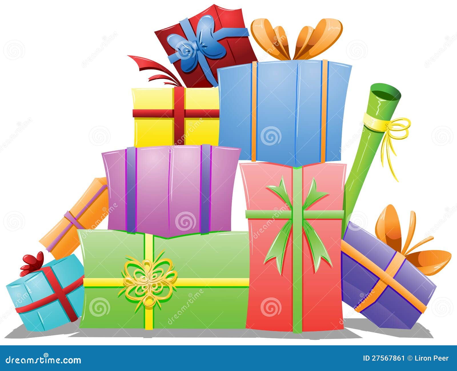 Pile of Gift Boxes stock vector. Illustration of green - 27567861