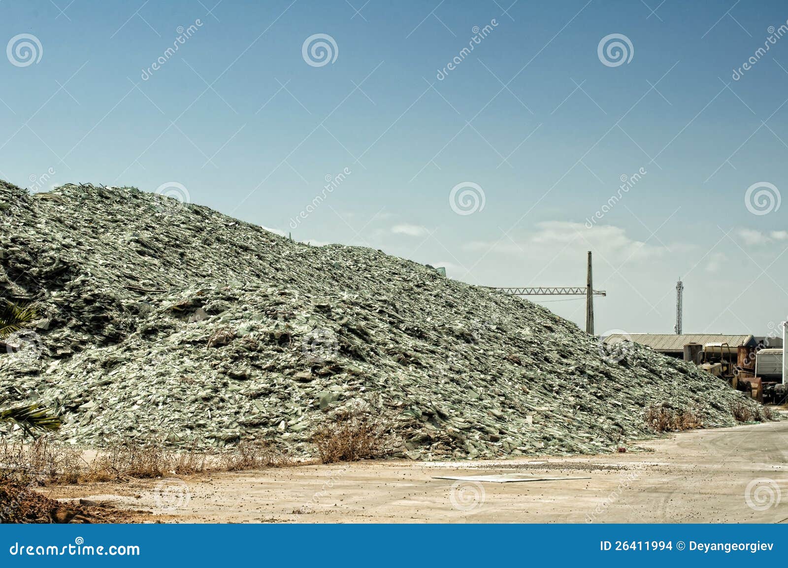 A Pile of Glass for Recycling Stock Photo - Image of green, industry ...