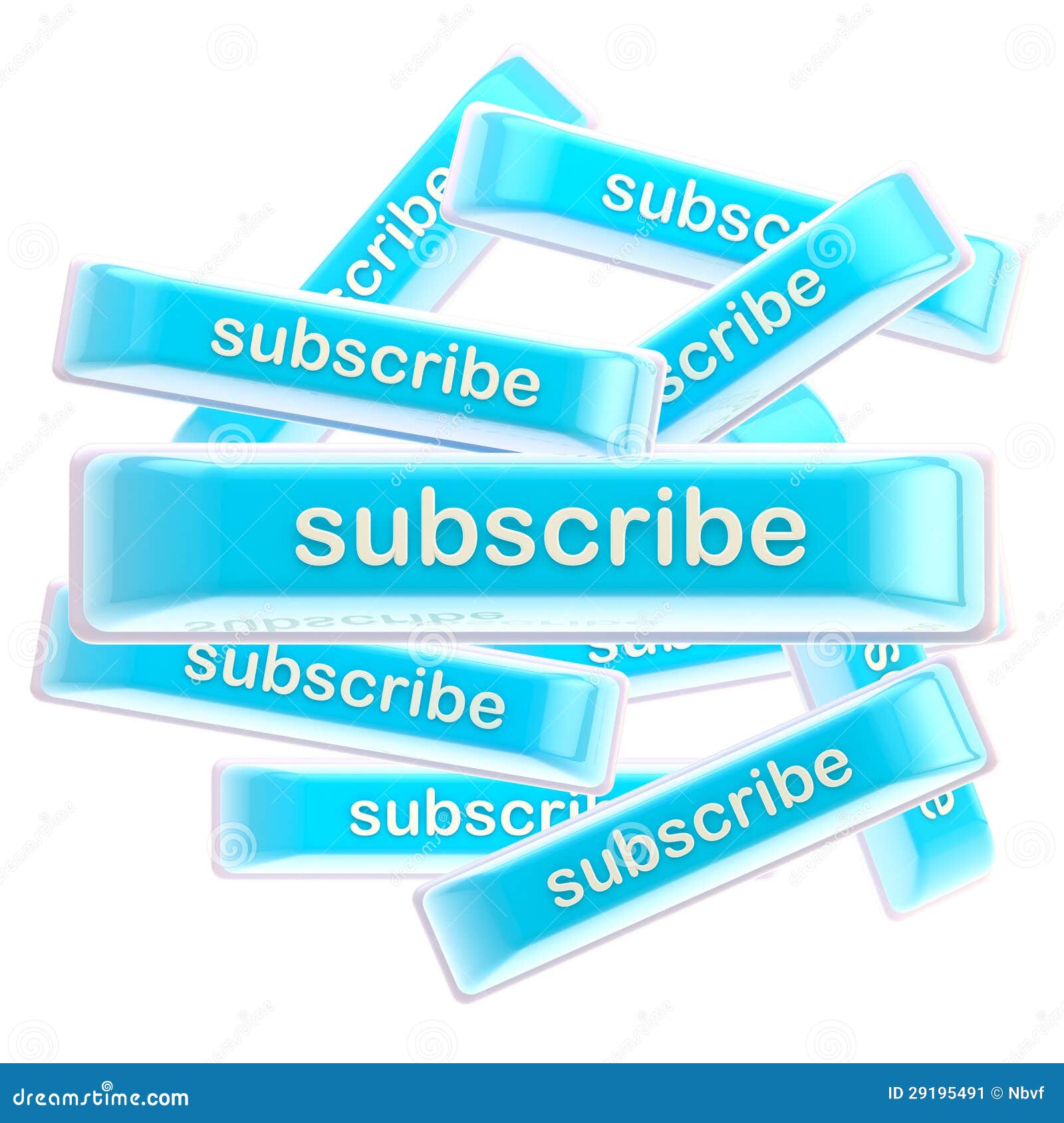 Pile of Glossy Bright Subscribe Buttons Isolated Stock Illustration ...