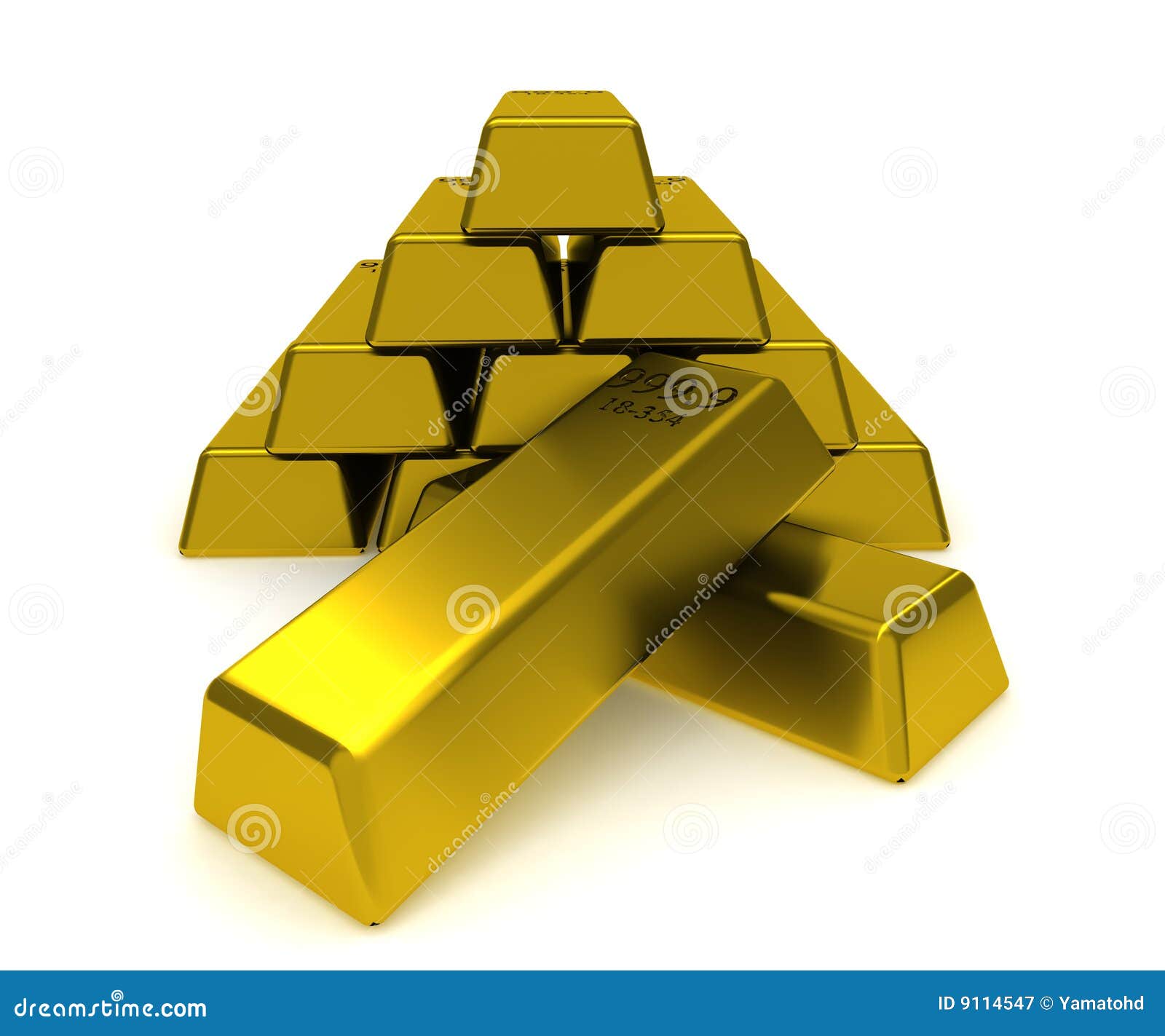 Pile of gold blocks stock illustration. Illustration of rate - 9114547