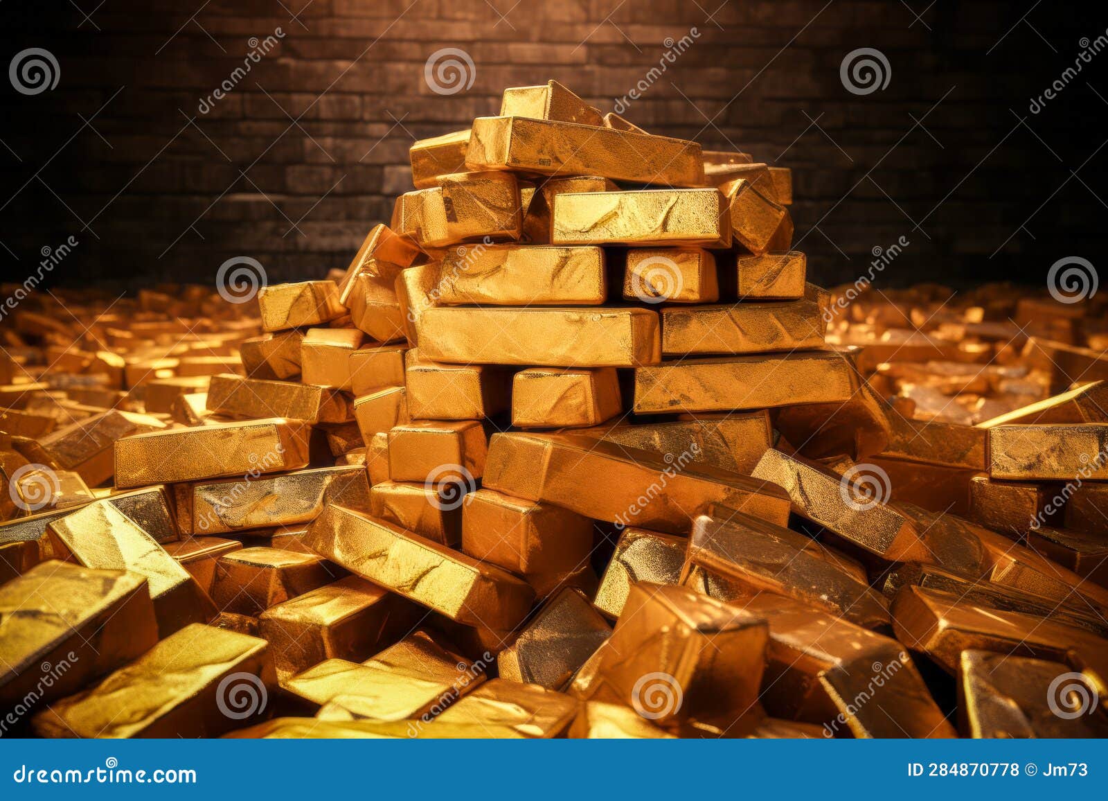 Gold Bricks Wall Texture Golden Brickwall Background Royalty-Free Stock ...