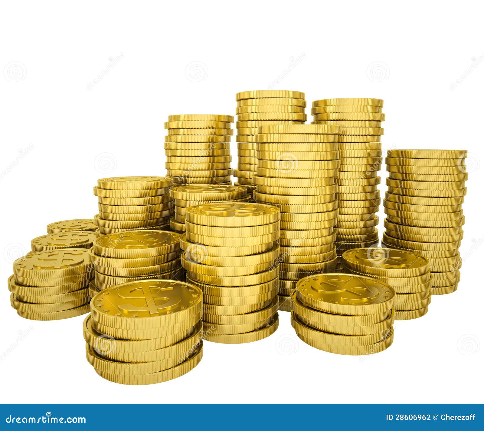 Pile Gold Coins Stock Photography - Image: 28606962
