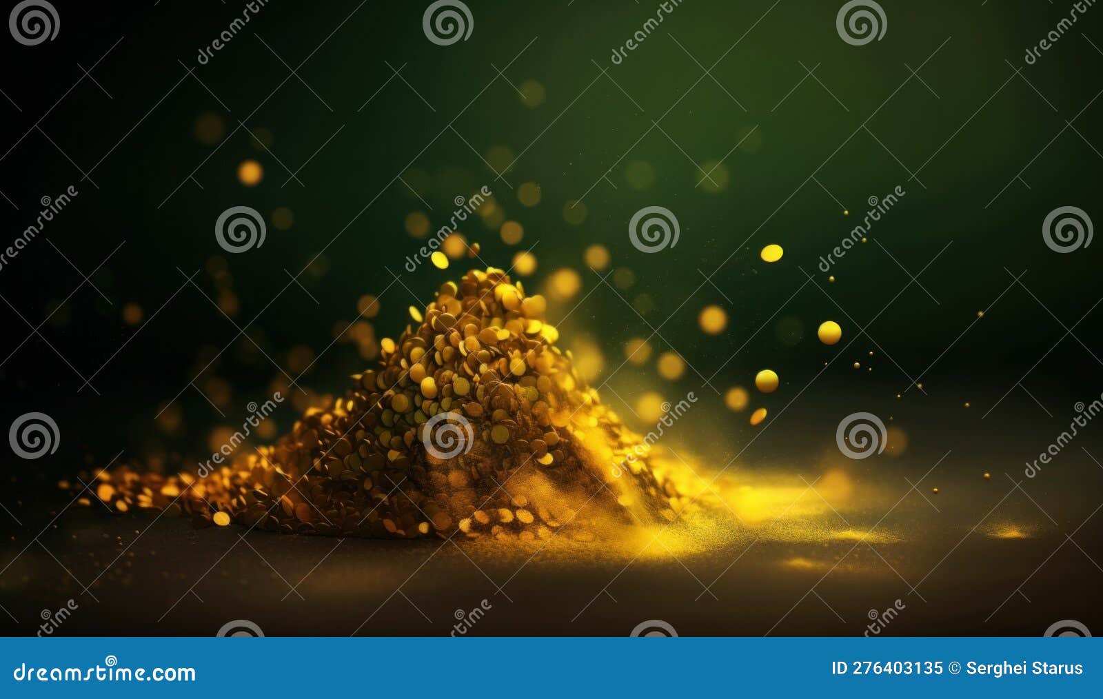 A Pile of Gold Dust on a Table. AI Generative Image. Stock Illustration ...