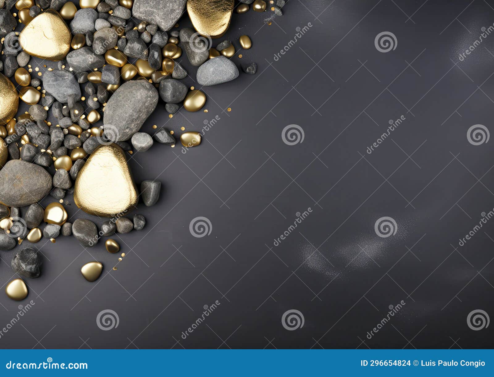 A Stack of Precious Metal Rocks on a Dark Background Stock Illustration ...