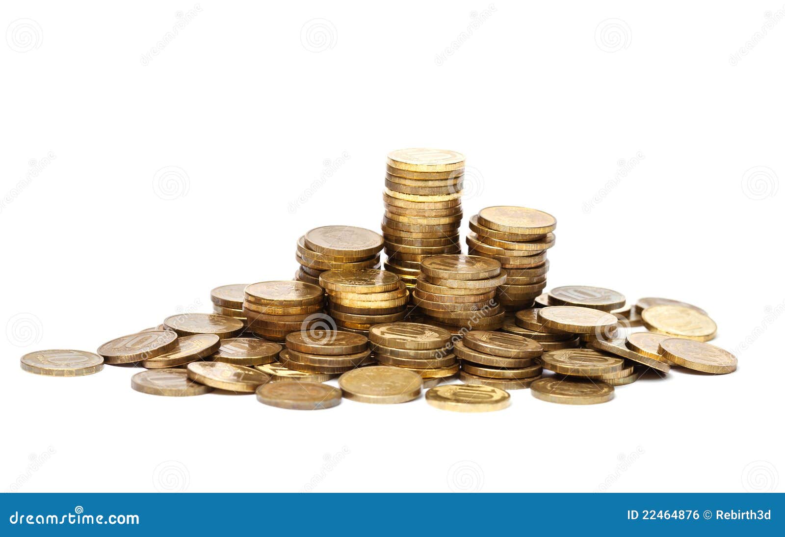 Pile of golden coins stock photo. Image of business, currency - 22464876
