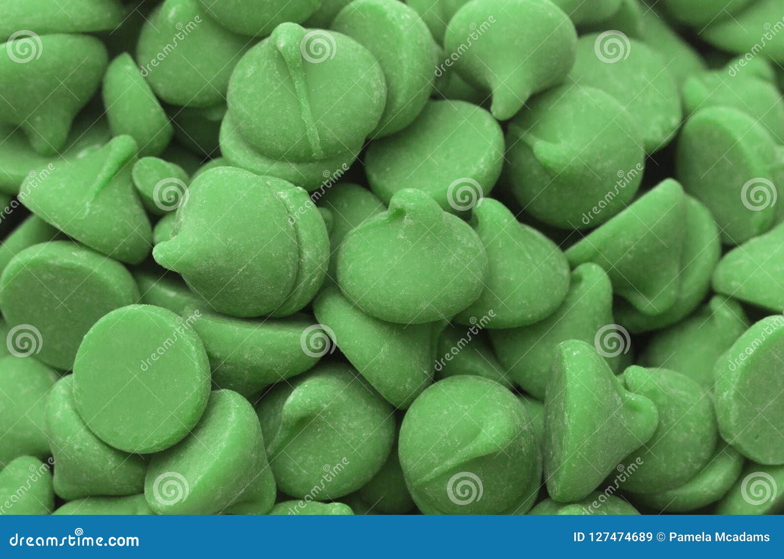 Pile of Gourmet Green Mint Baking Chips Stock Image - Image of ...