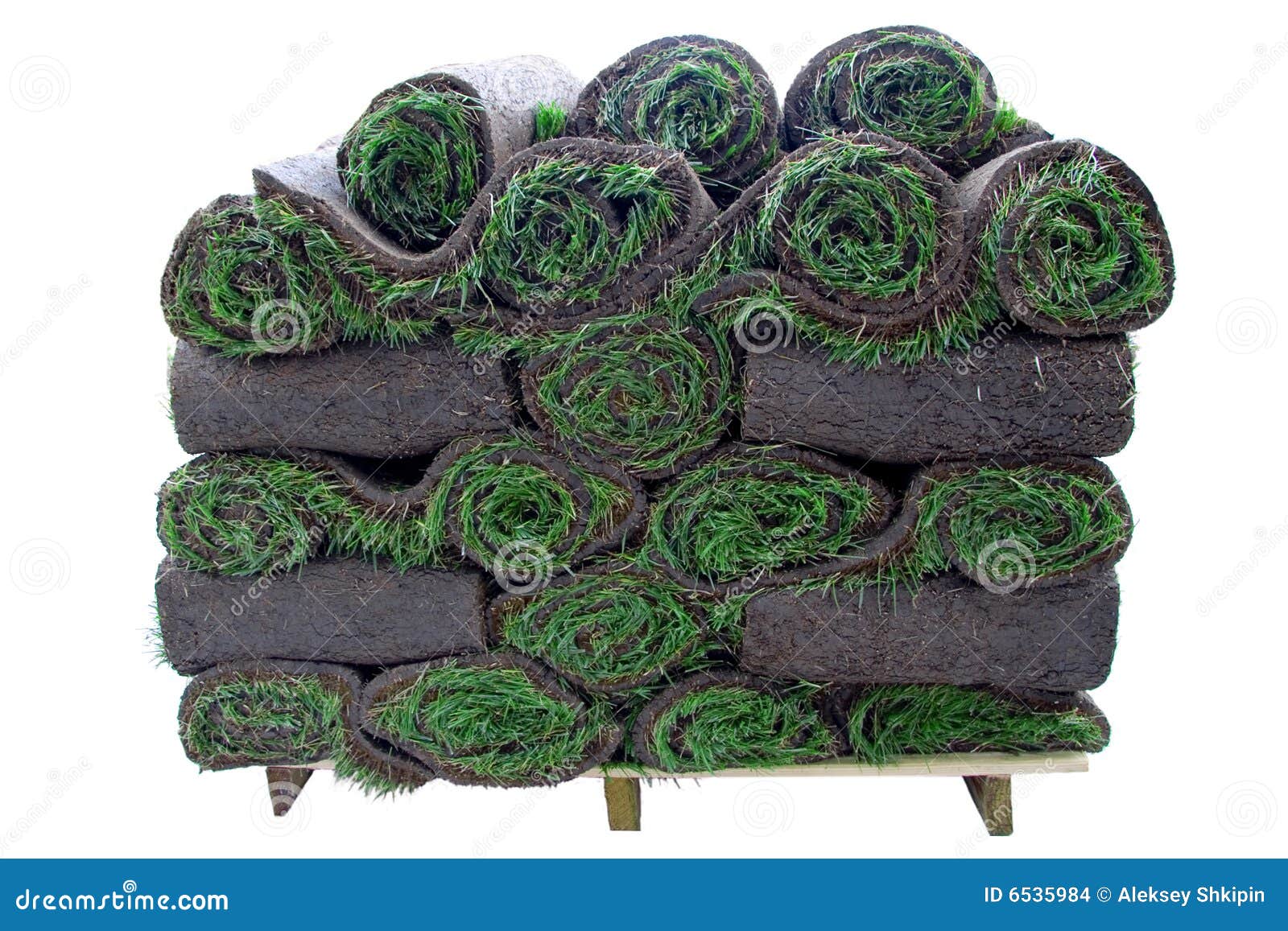 Pile of grass rolls stock photo. Image of lawn, turf, instant - 6535984