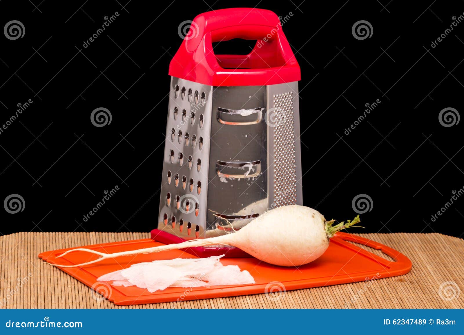Pile of Grated Daikon and Grater Stock Image - Image of color, eating ...