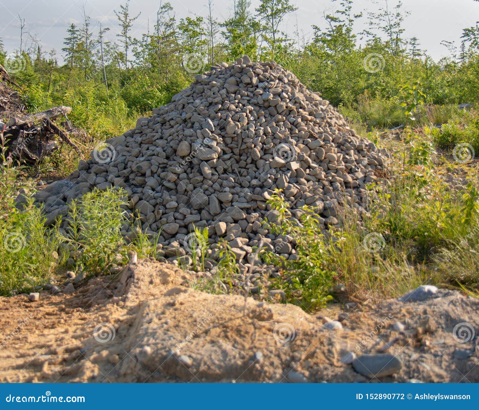 A Pile of Gravel in Summer for Building Stock Photo - Image of industry ...