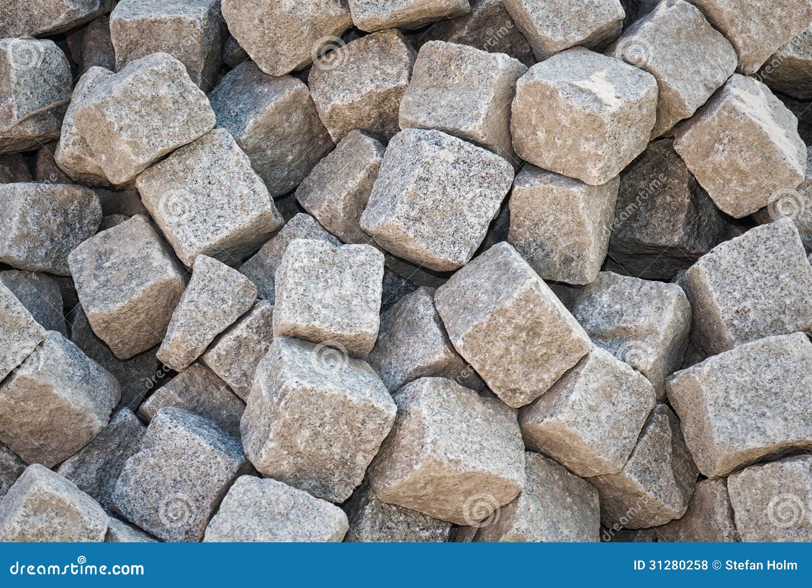 Gray Cobble Stone Walkway Or Square. Pavement Texture. Stock Image ...