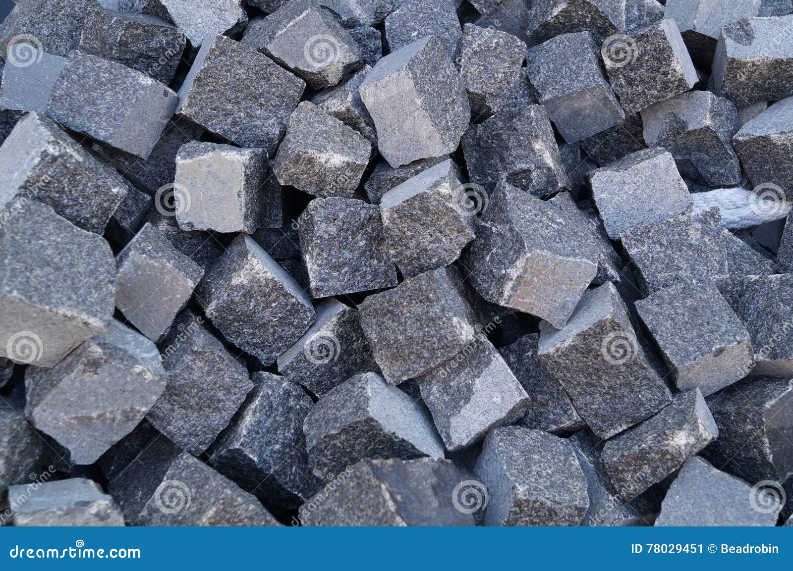 Pile of Gray Cube Granite Stones Stock Image - Image of pavement ...