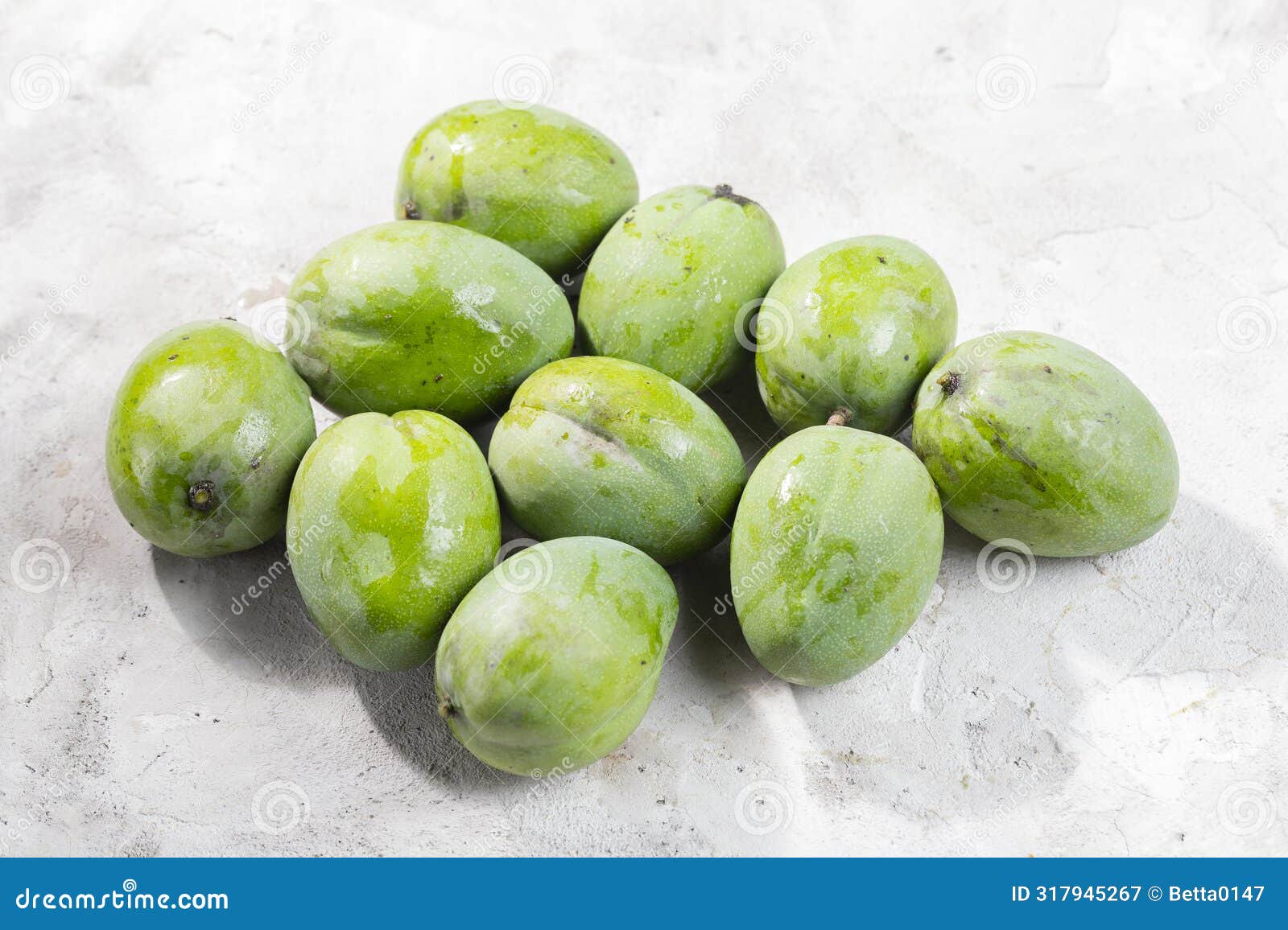 Pile of Green Mango, on a Light Surface Stock Image - Image of natural ...