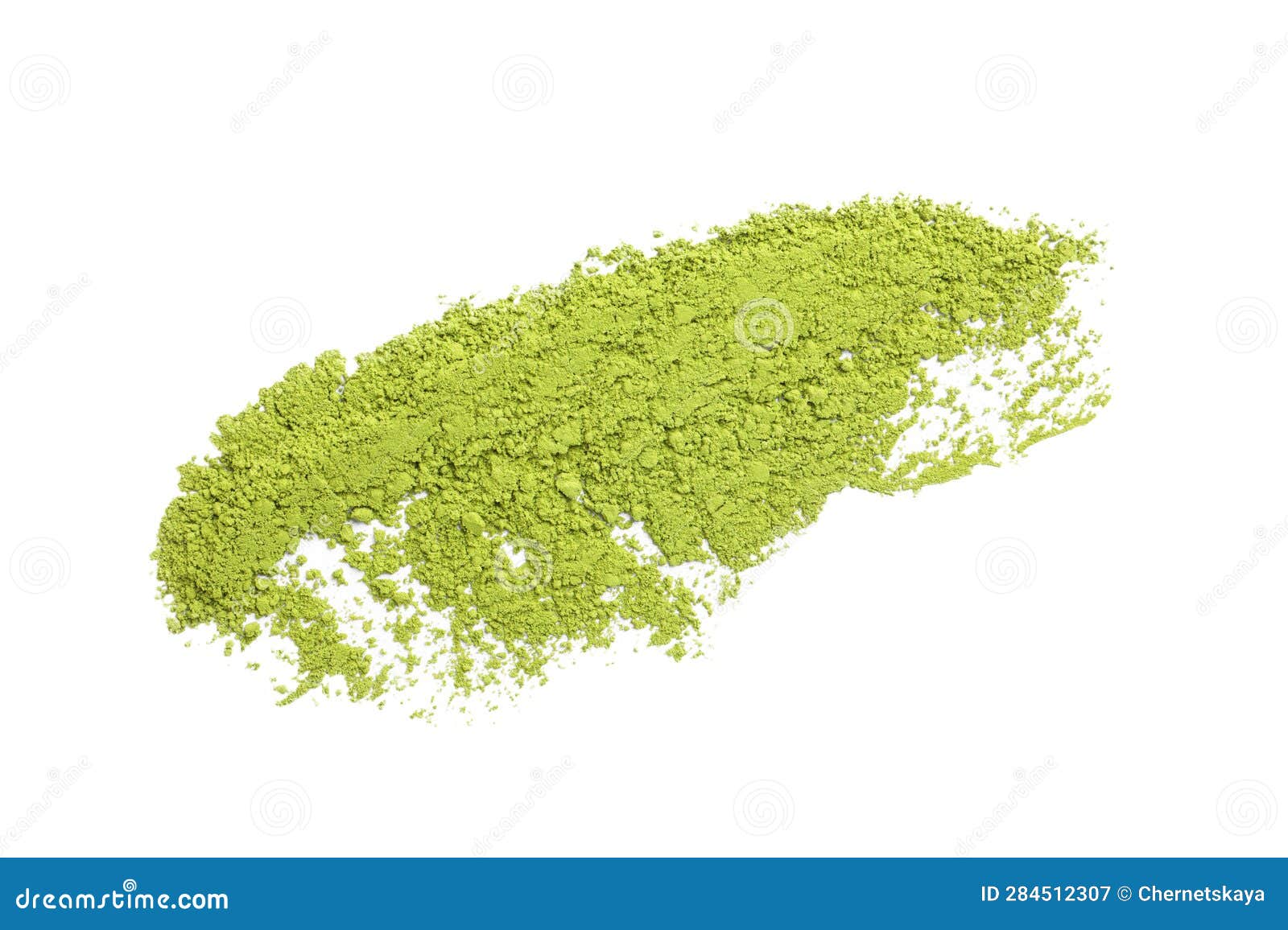 Pile of Green Matcha Powder Isolated on White, Top View Stock Image ...