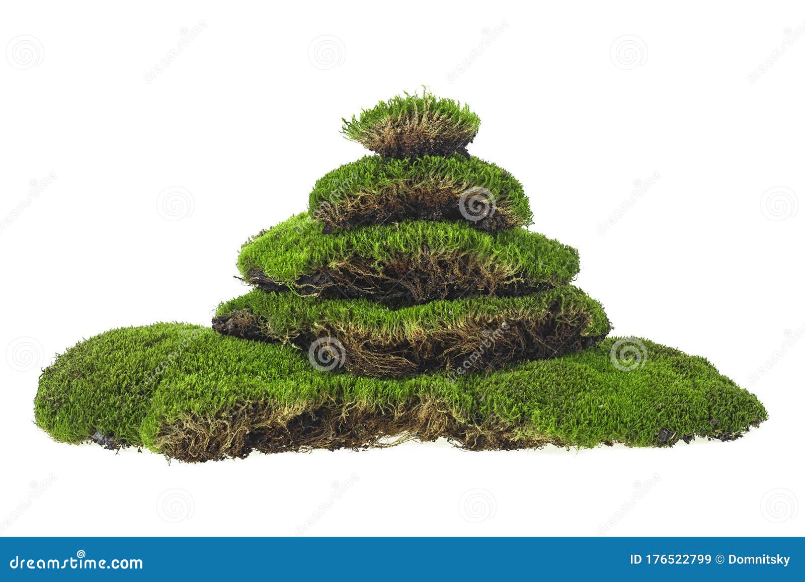 Pile of Green Moss on White Background. Moss Pyramid Stock Image ...
