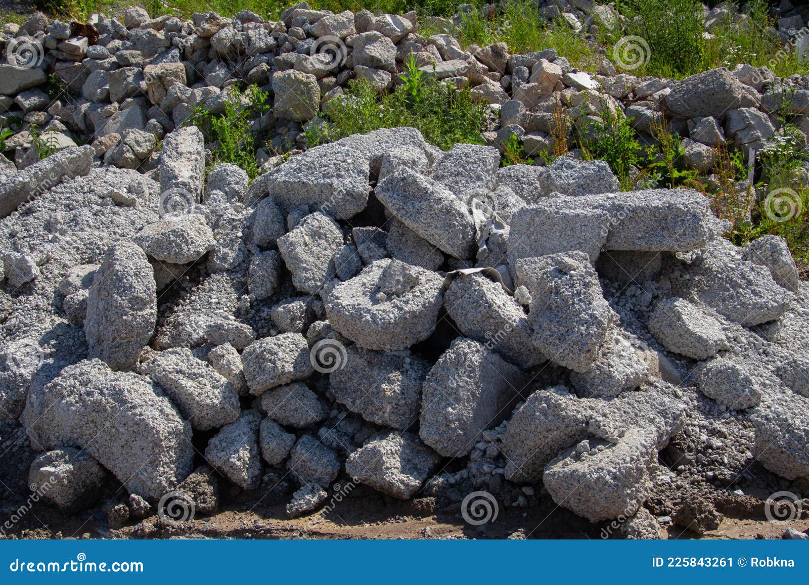 Pile of Grey Concrete Rubble Stock Image - Image of construction ...